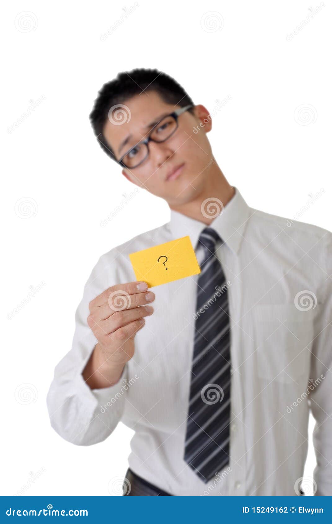 Confused Business Man Standing Against Grey Background With White ...