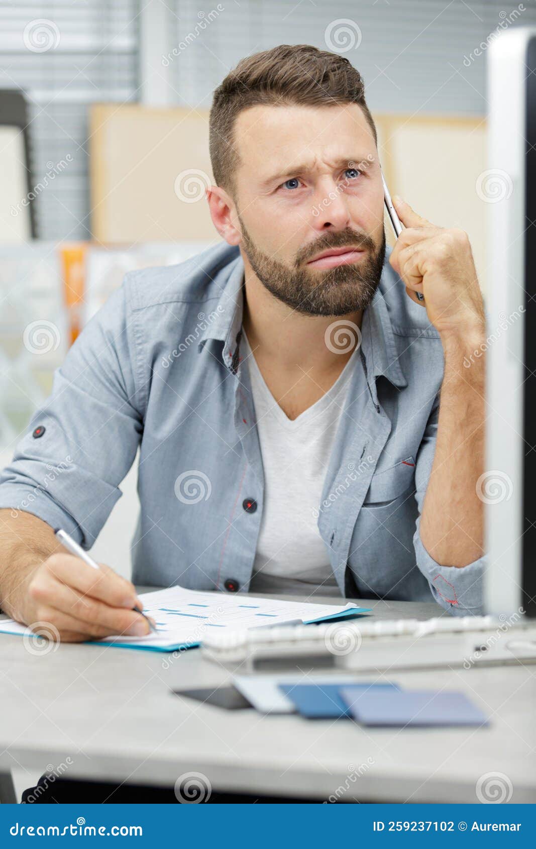 Confused Business Executive on Phone Stock Photo - Image of ...