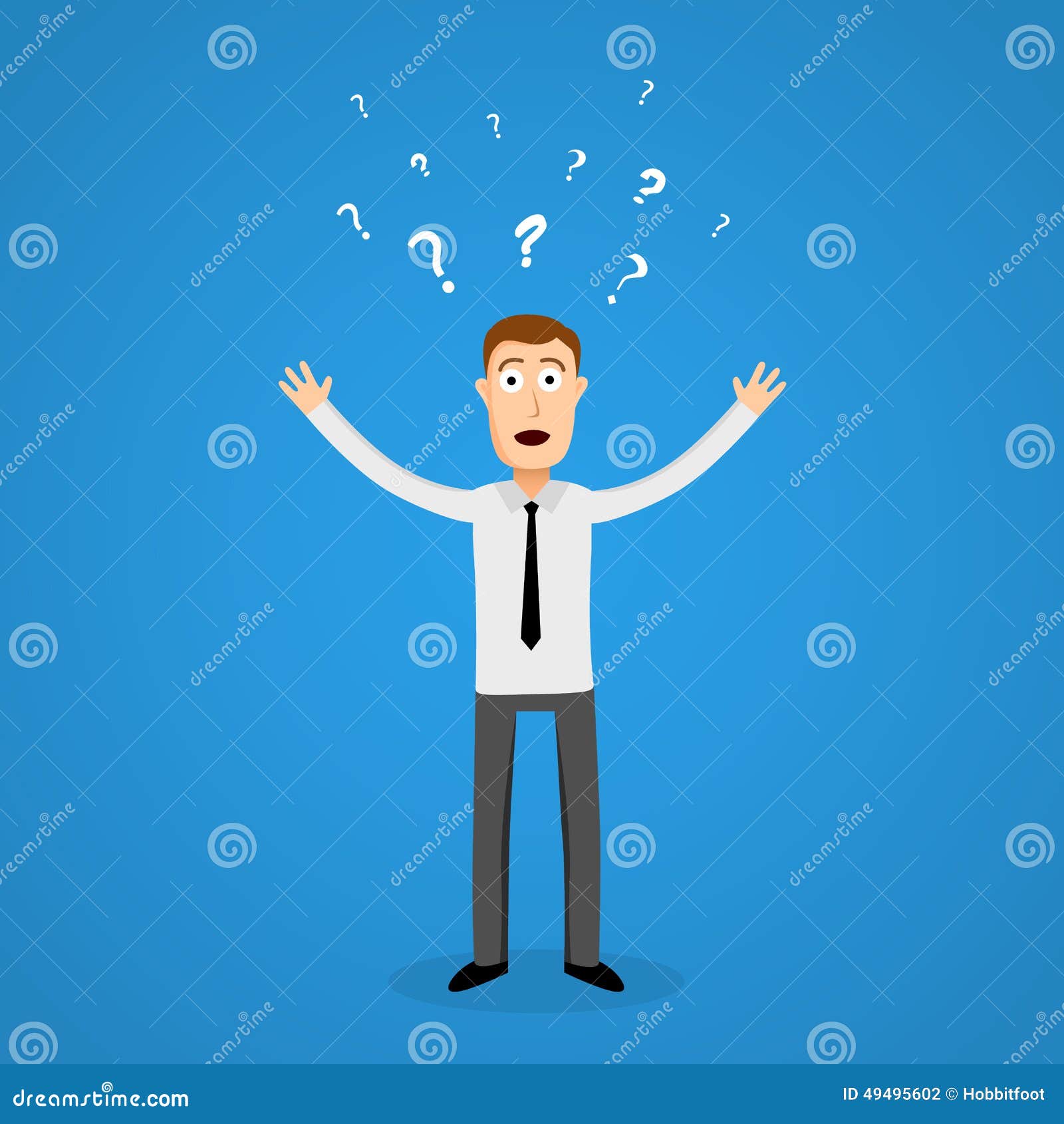 Confused Business Man in Panic. Stock Vector - Illustration of ...