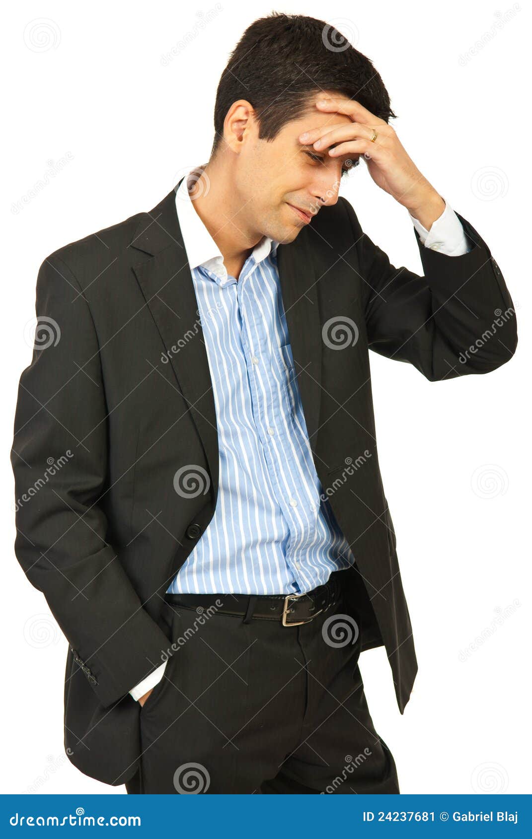 Confused Business Man Smiling Stock Image - Image of friendly, person ...