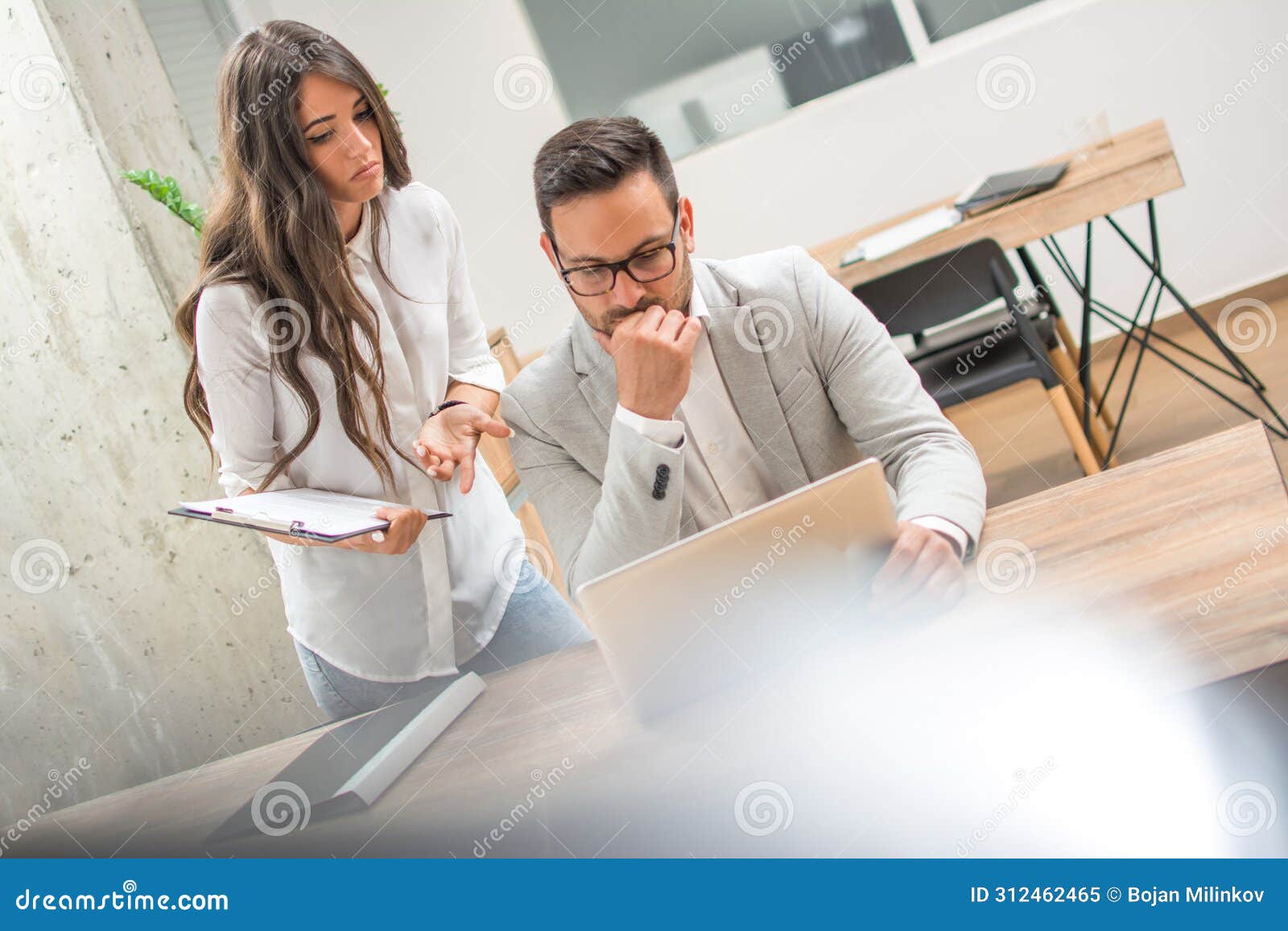 Confused Business People Solving Work Problem during Meeting in Office ...