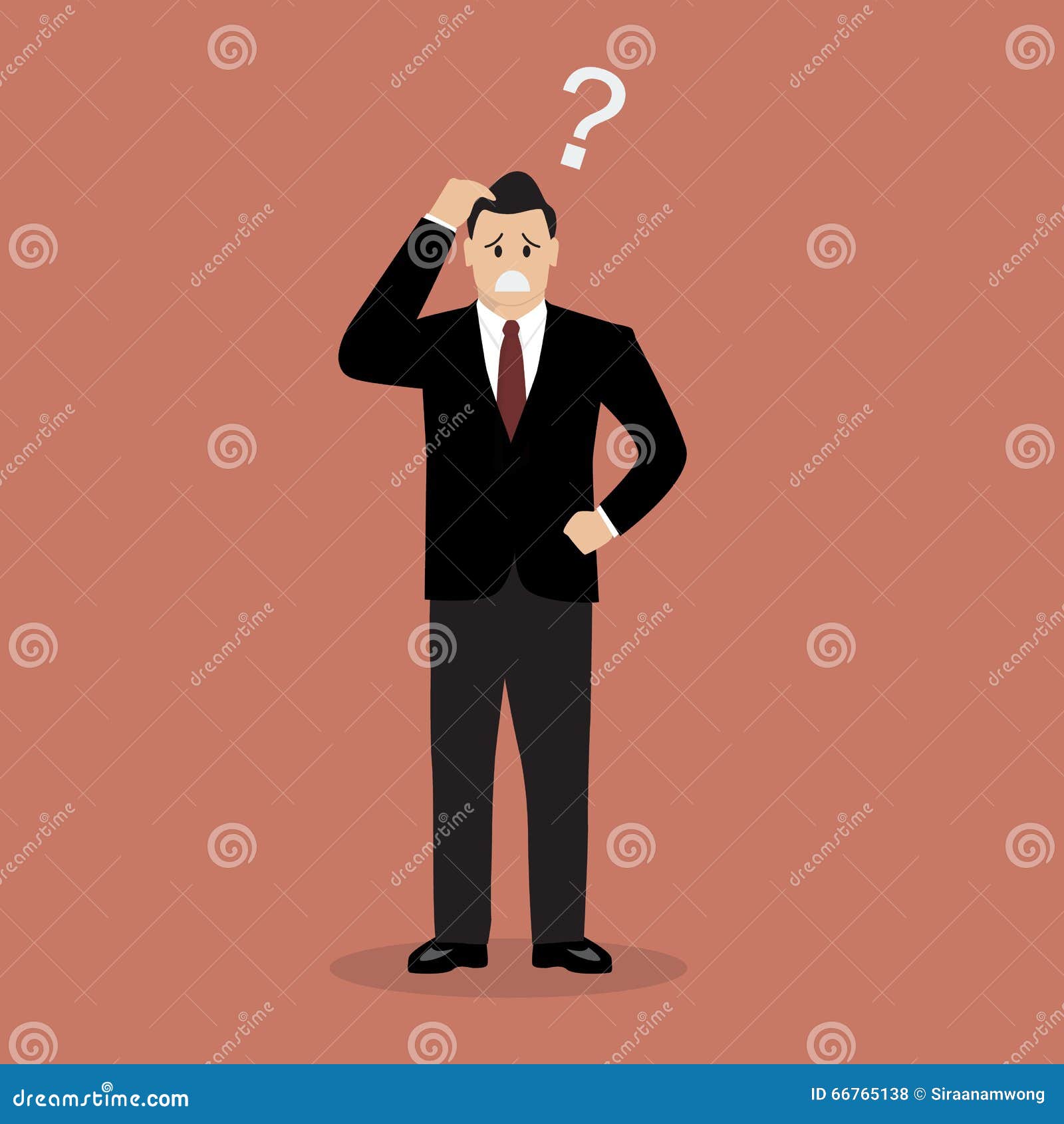 Confused businessman stock vector. Illustration of character - 66765138
