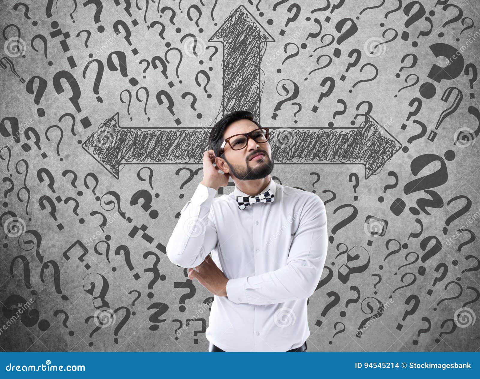 Confused Businessman Looking for Solution Stock Photo - Image of ...