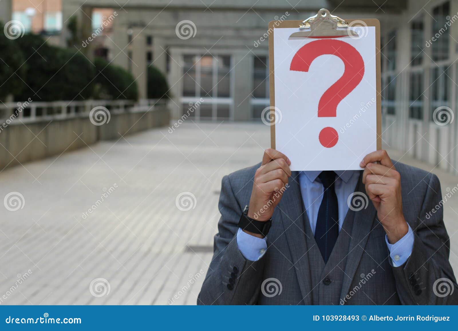 Confused Businessman with a Major Question Stock Image - Image of ...