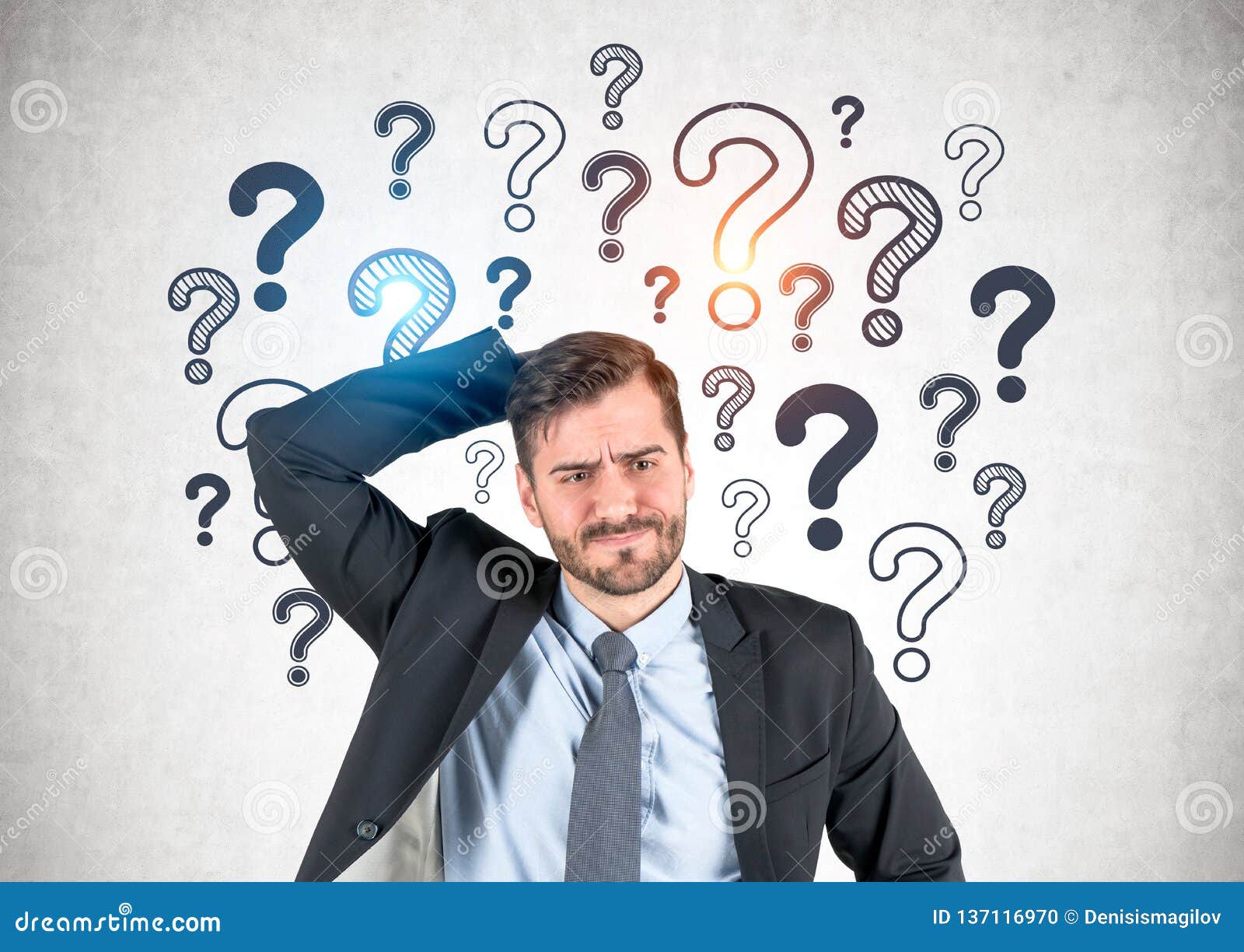 Confused Man With Question Mark Confused Man With Question Mark