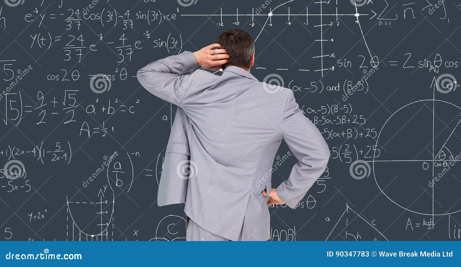 Confused Businessman Reading Math Equations Stock Image - Image of ...