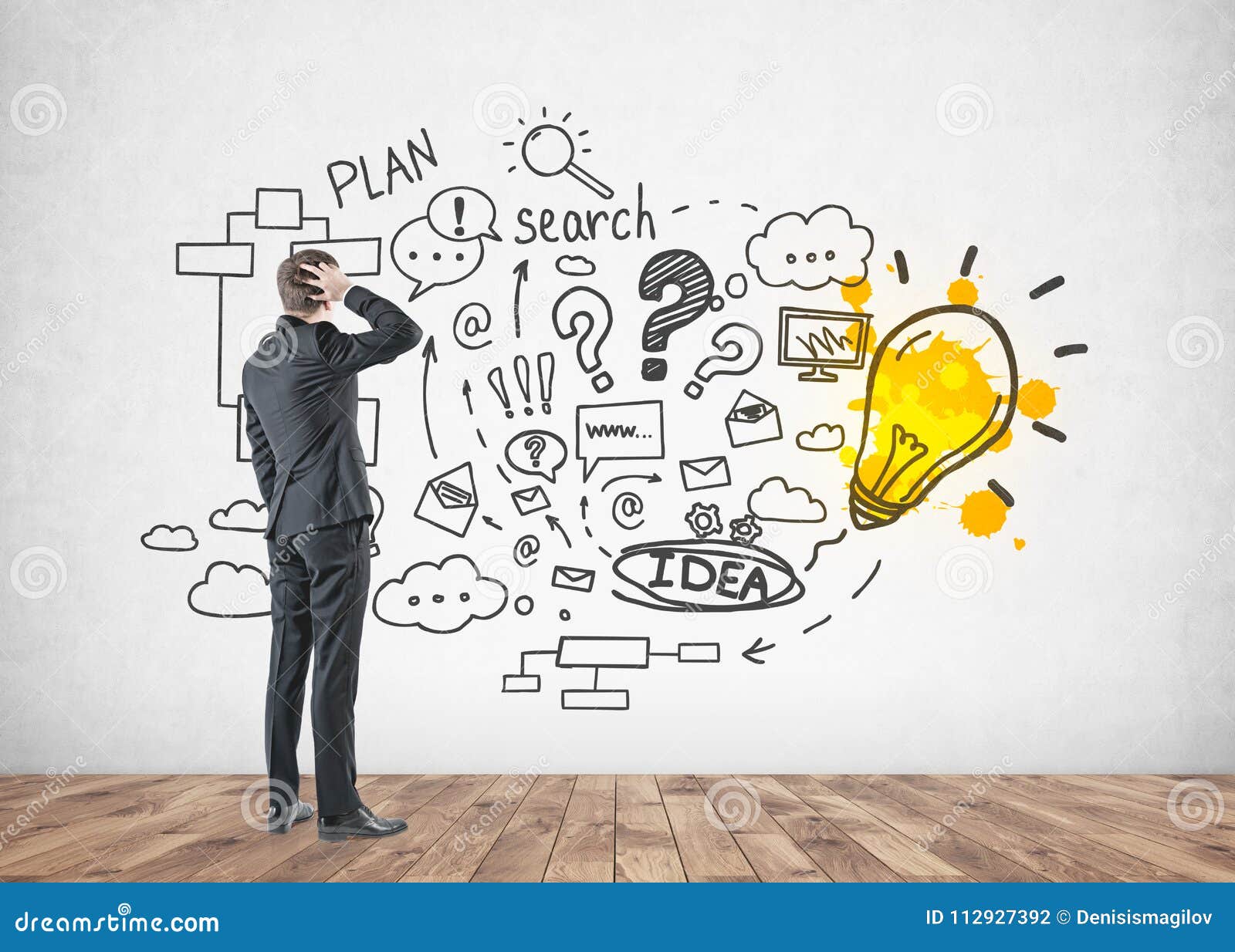 Confused Businessman, Rear View, Start Up Idea Stock Photo - Image of ... Confused Businessman, Rear View, Start Up Idea Stock Photo - Image of ...
