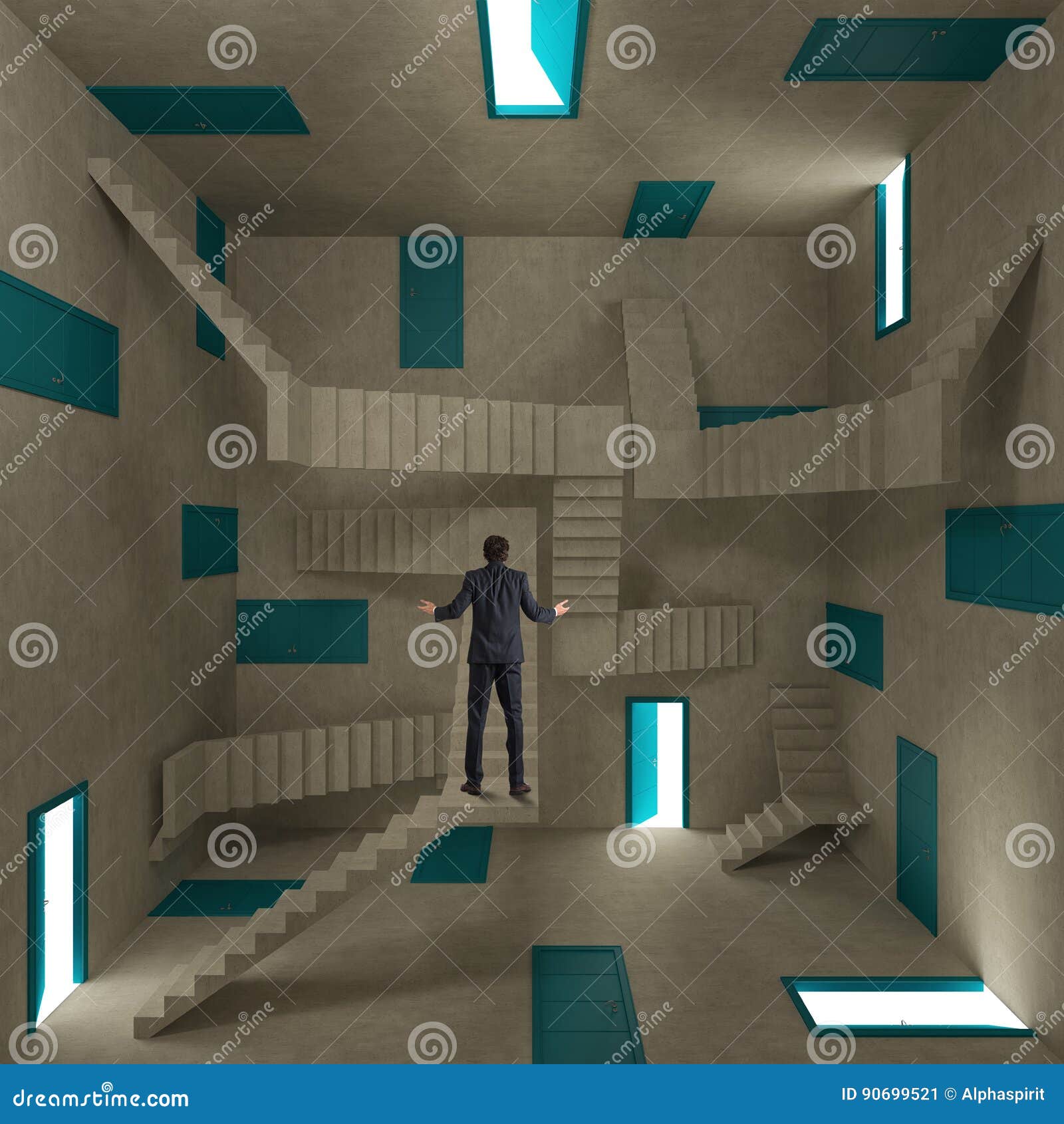 Confused Way Stairs Royalty-Free Illustration | CartoonDealer.com ...