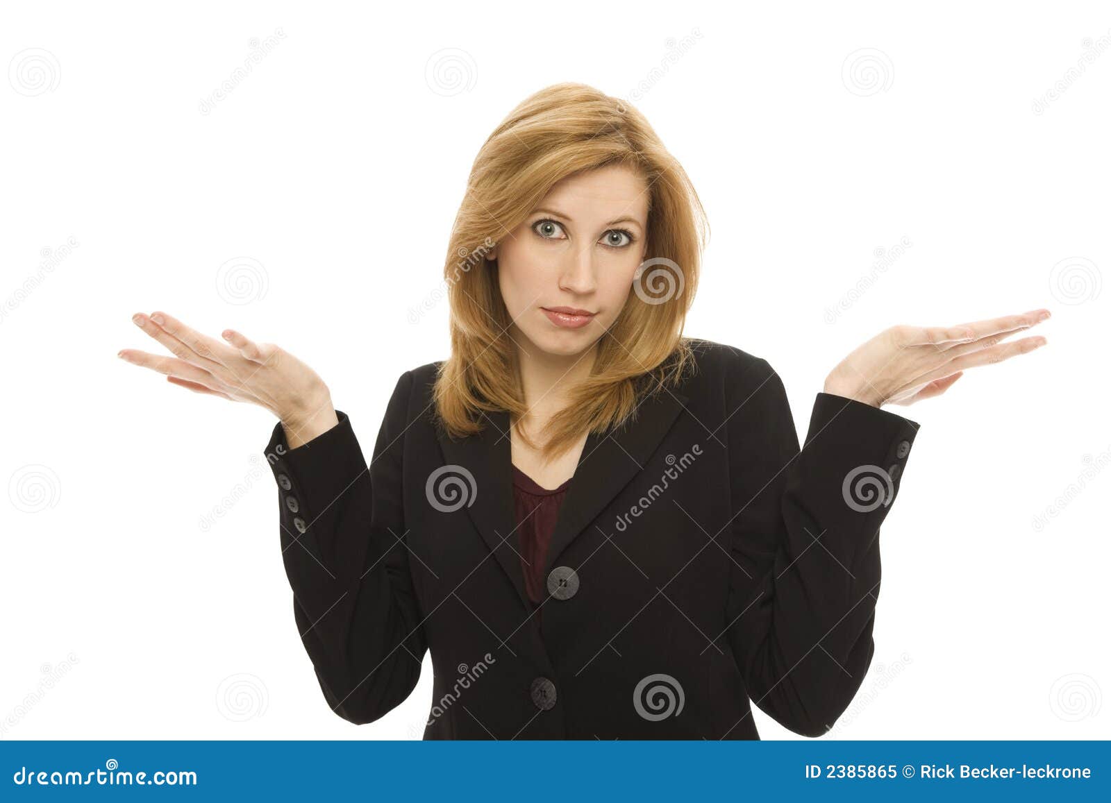 Confused businesswoman stock image. Image of gesturing - 2385865