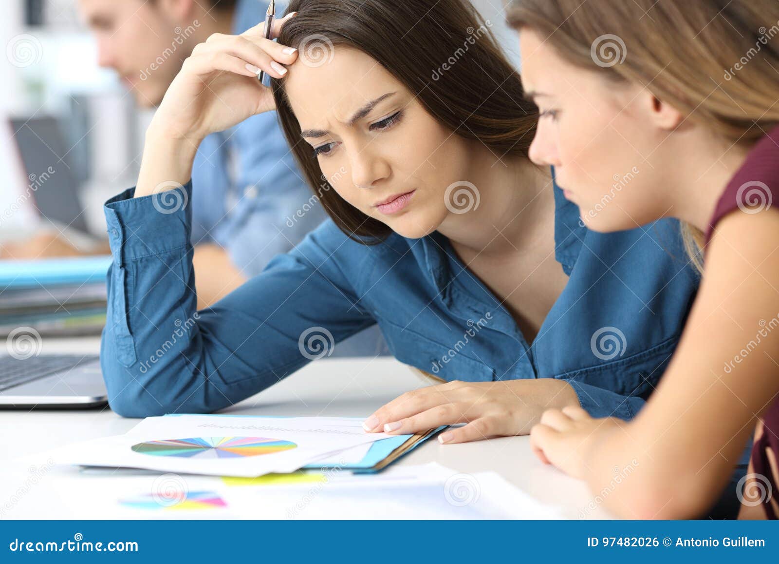 Confused Businesswomen Checking Documents Stock Photo - Image of audit ...
