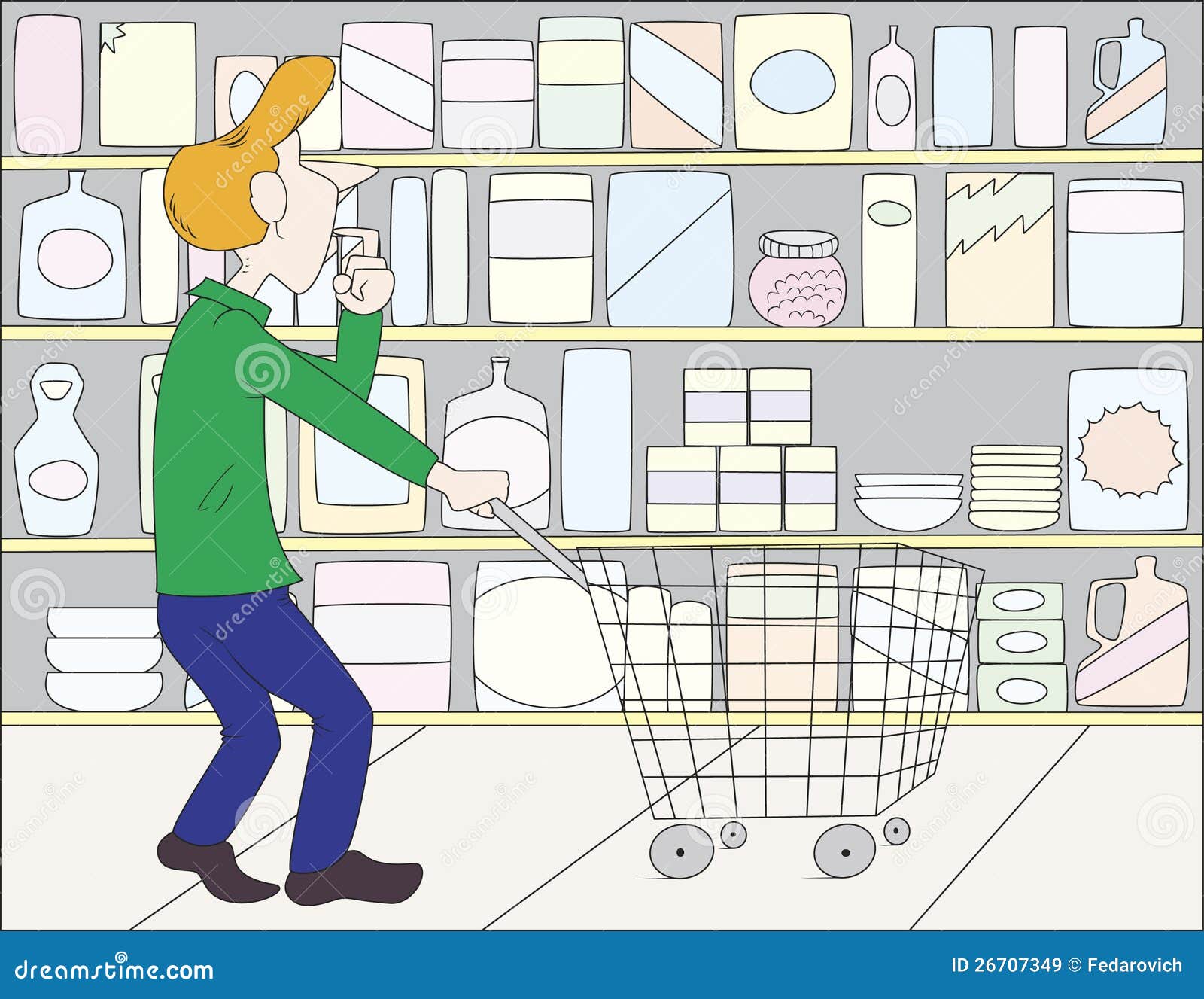 Confused by the buyer stock vector. Illustration of male - 26707349