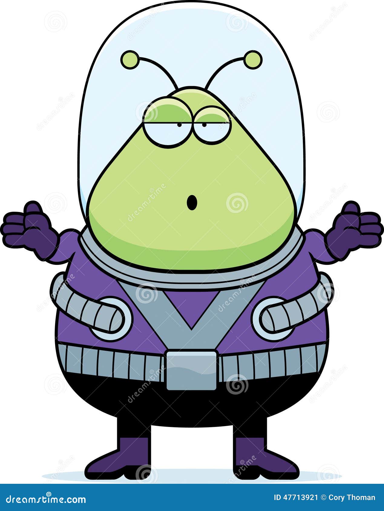 Confused Cartoon Alien stock vector. Illustration of confused - 47713921