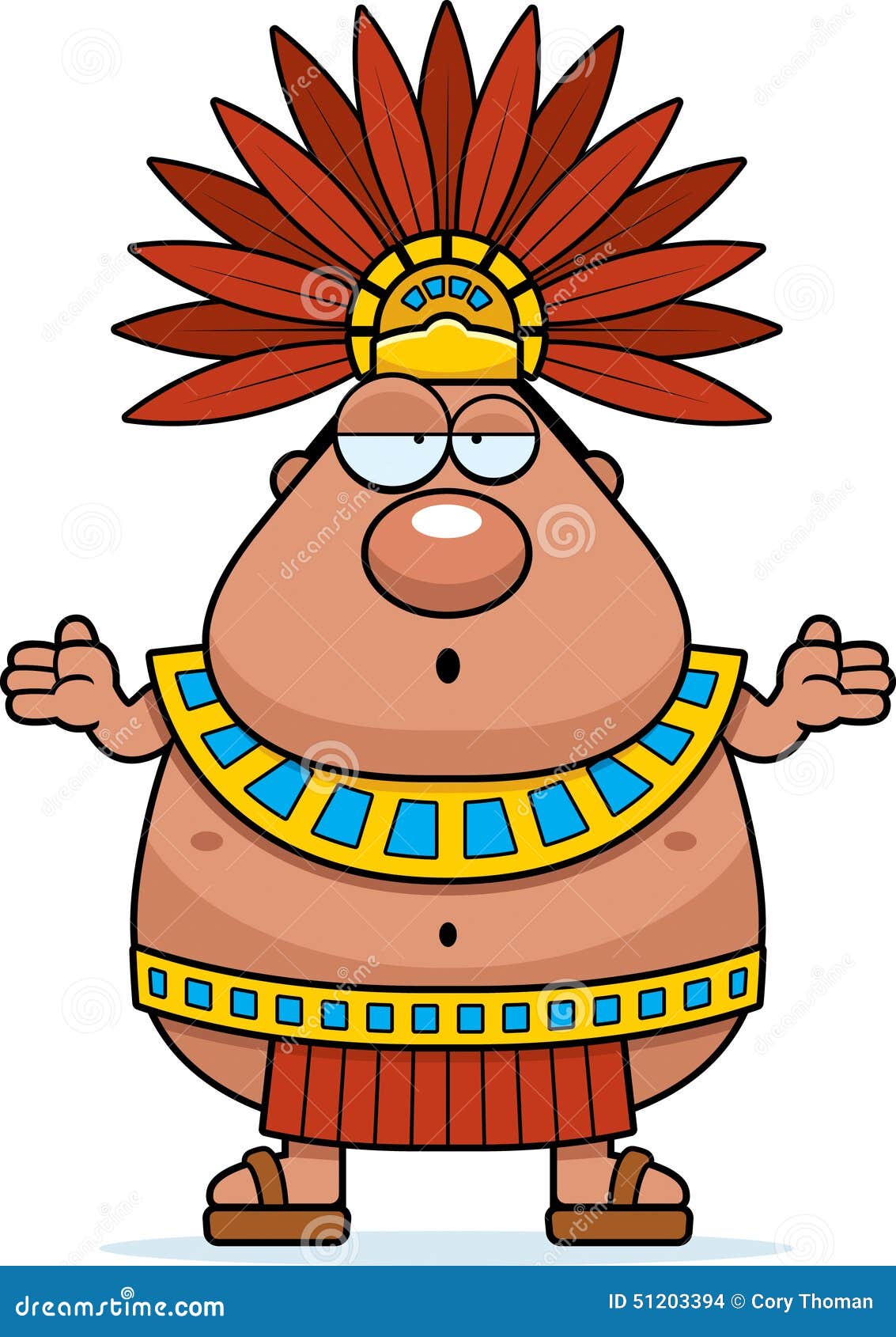 Confused Cartoon Aztec King Stock Vector - Illustration of vector ...