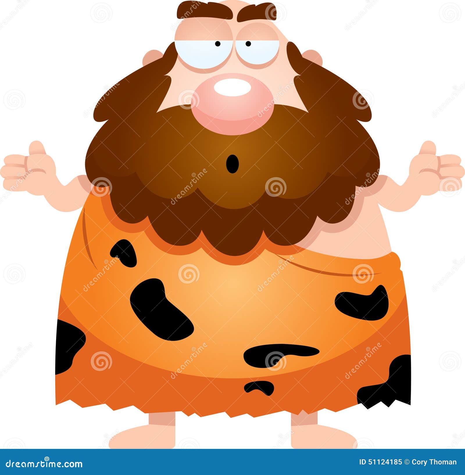 Confused Cartoon Caveman stock vector. Illustration of shrugging - 51124185