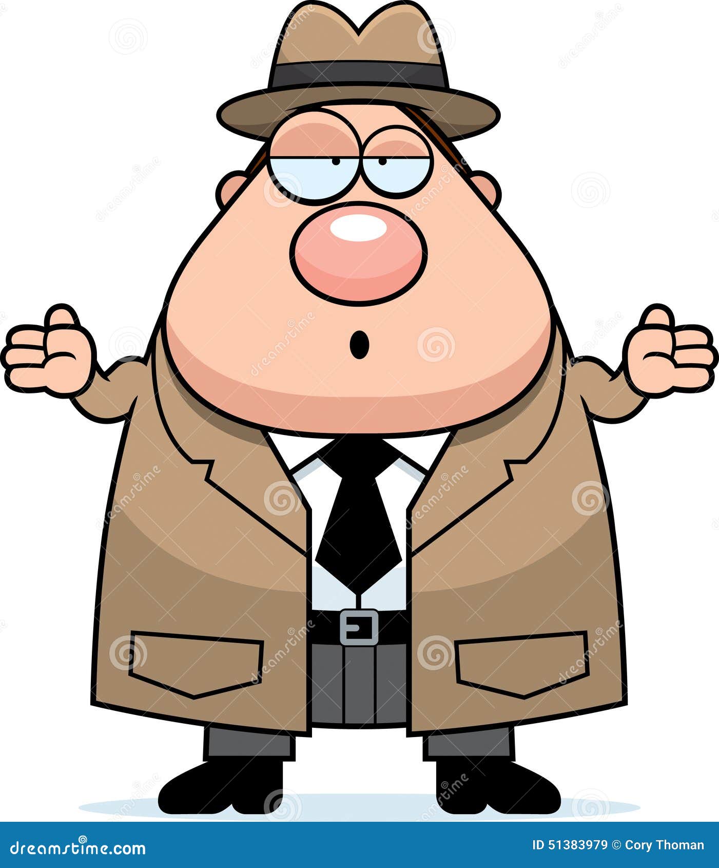 Confused Cartoon Detective stock vector. Illustration of clipart - 51383979