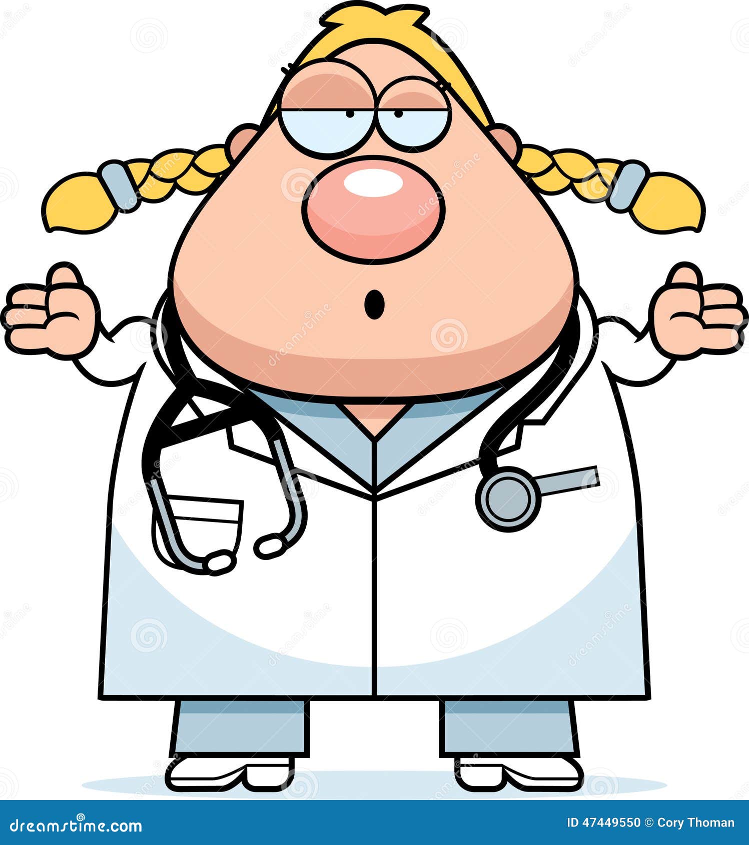Confused Cartoon Doctor stock vector. Illustration of graphic - 47449550
