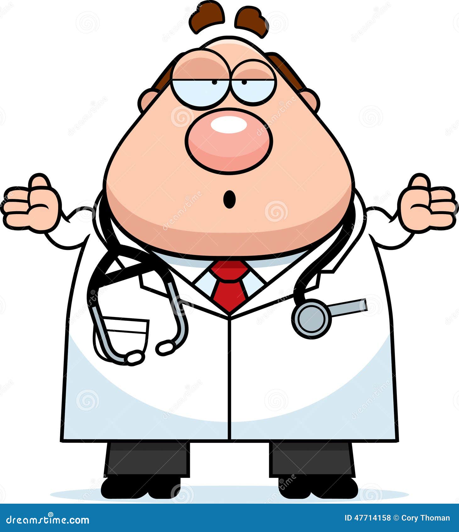 Confused Cartoon Doctor stock vector. Illustration of medical - 47714158
