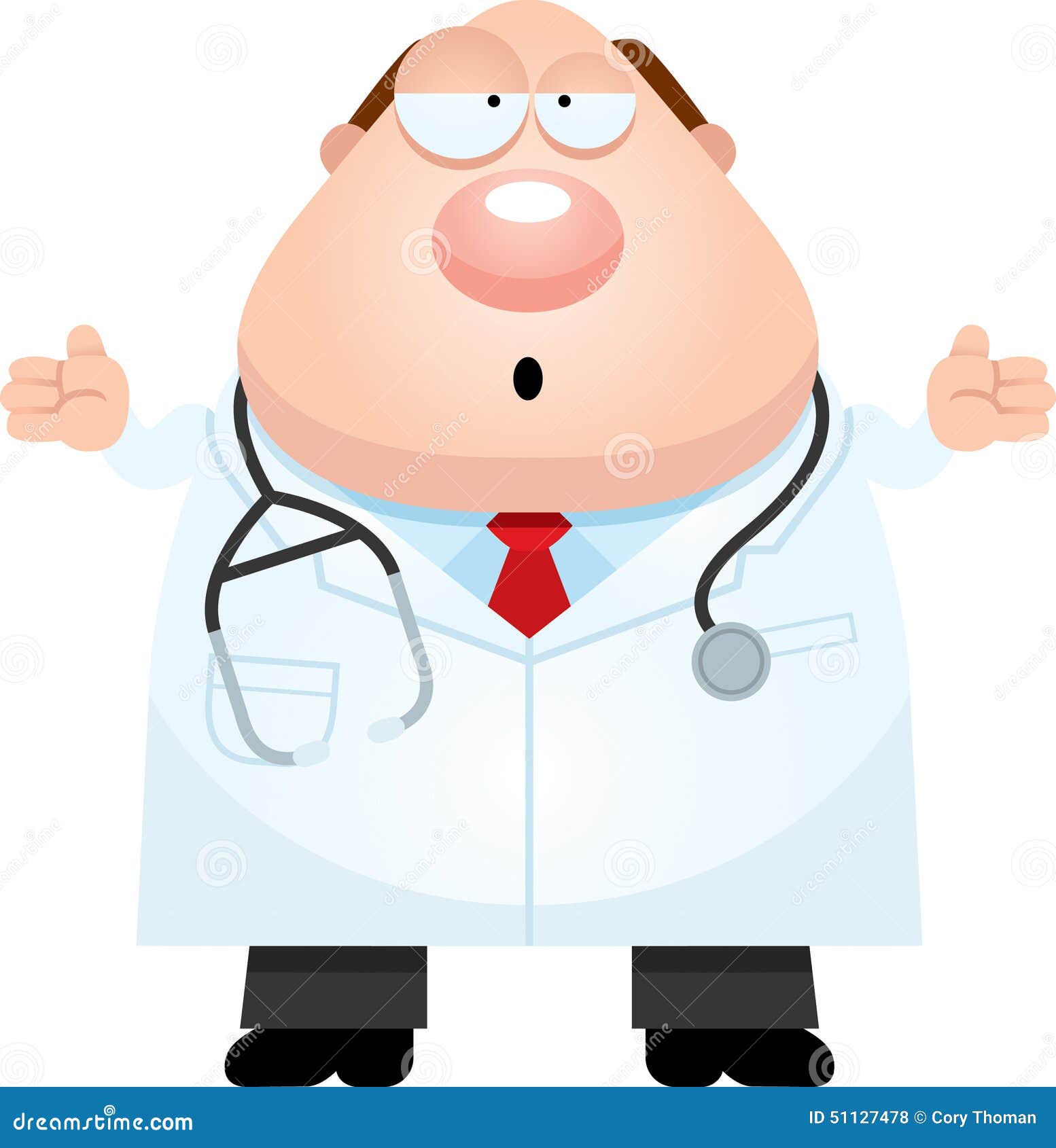 Confused Cartoon Doctor stock vector. Illustration of clipart - 51127478