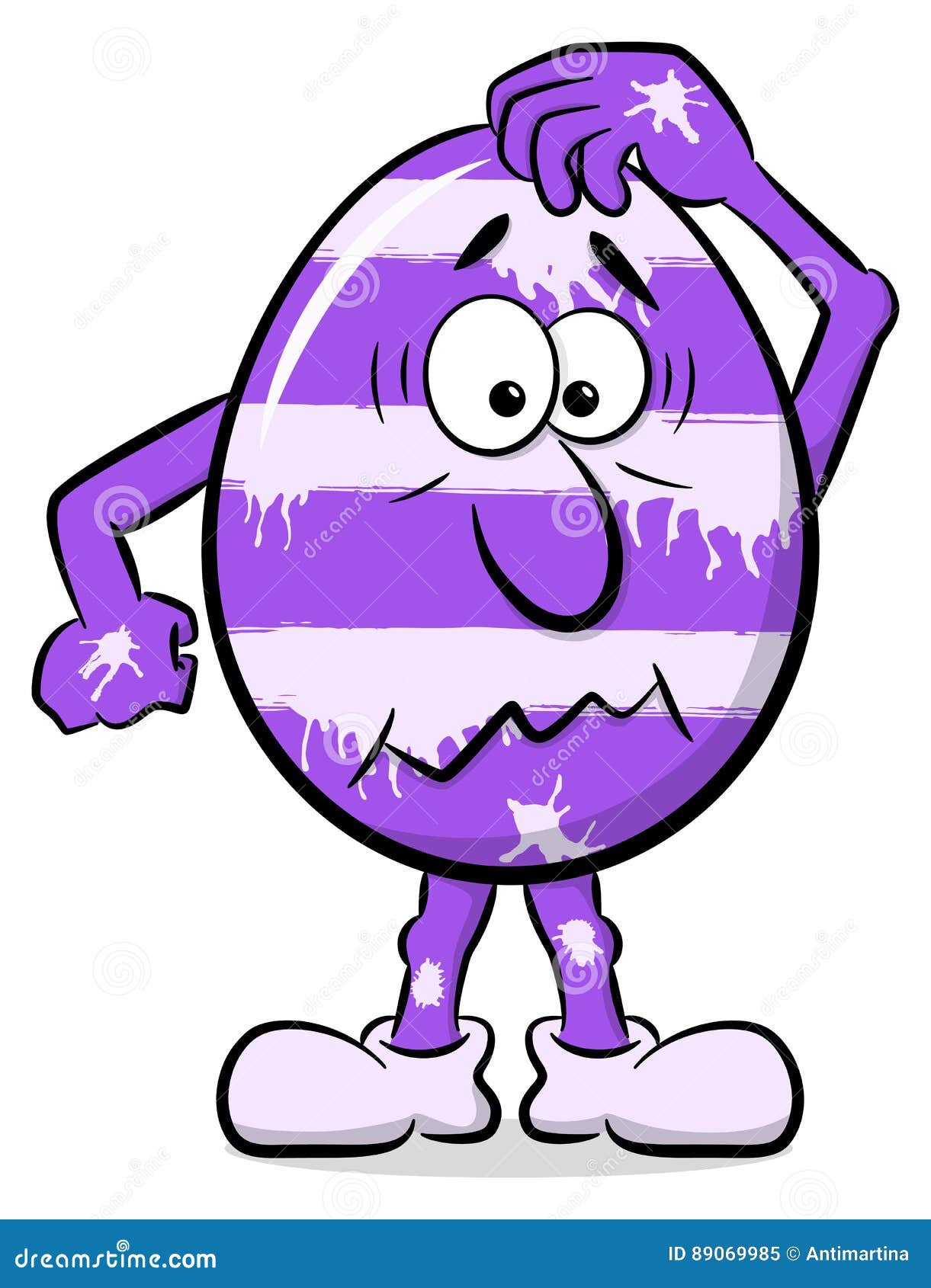 Confused Cartoon Easter Egg Stock Vector - Illustration of funny, speck ...