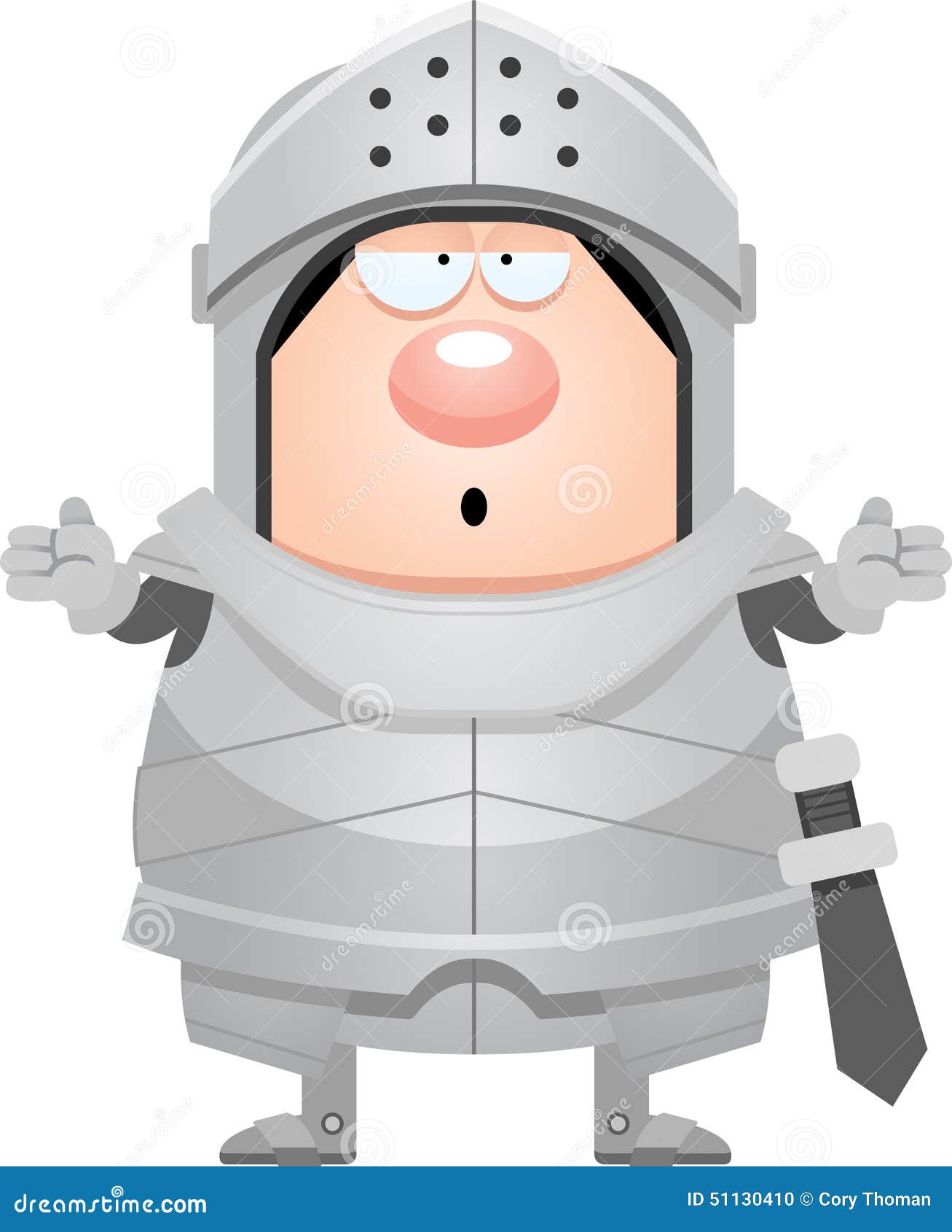 Confused Cartoon Knight stock vector. Illustration of medieval - 51130410