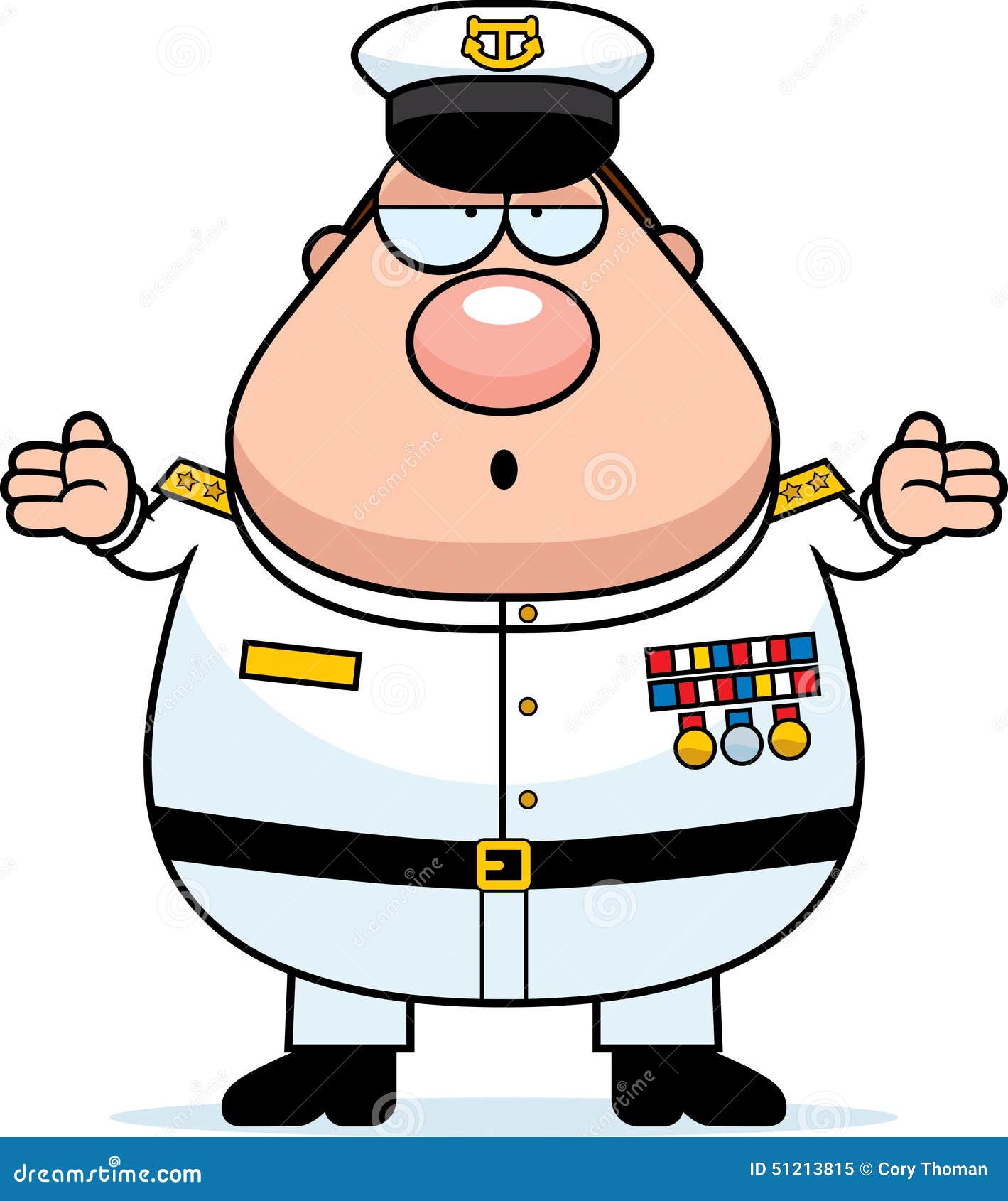 Confused Cartoon Navy Admiral Stock Vector - Illustration of cartoon ...