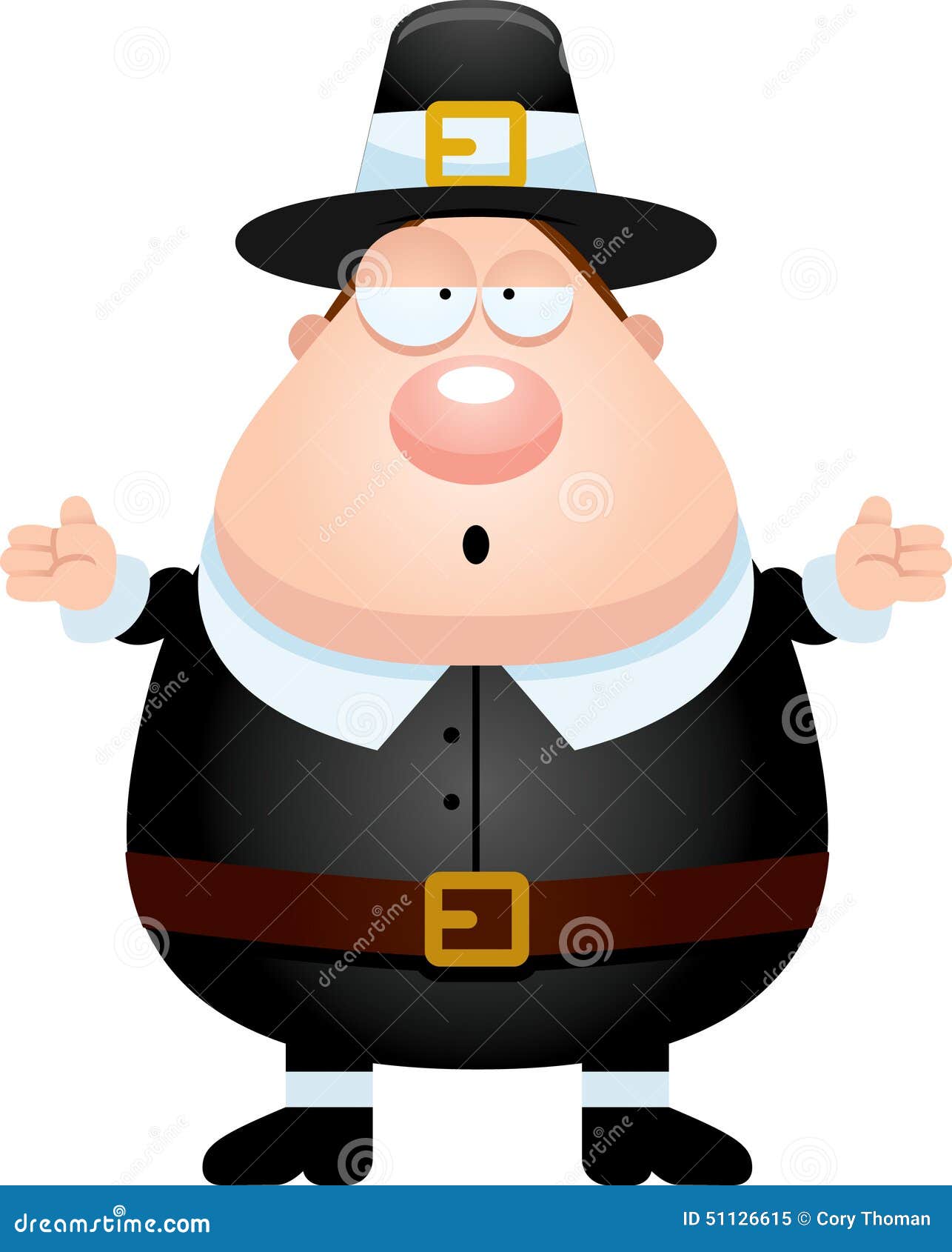 Confused Cartoon Pilgrim stock vector. Illustration of cartoon - 51126615