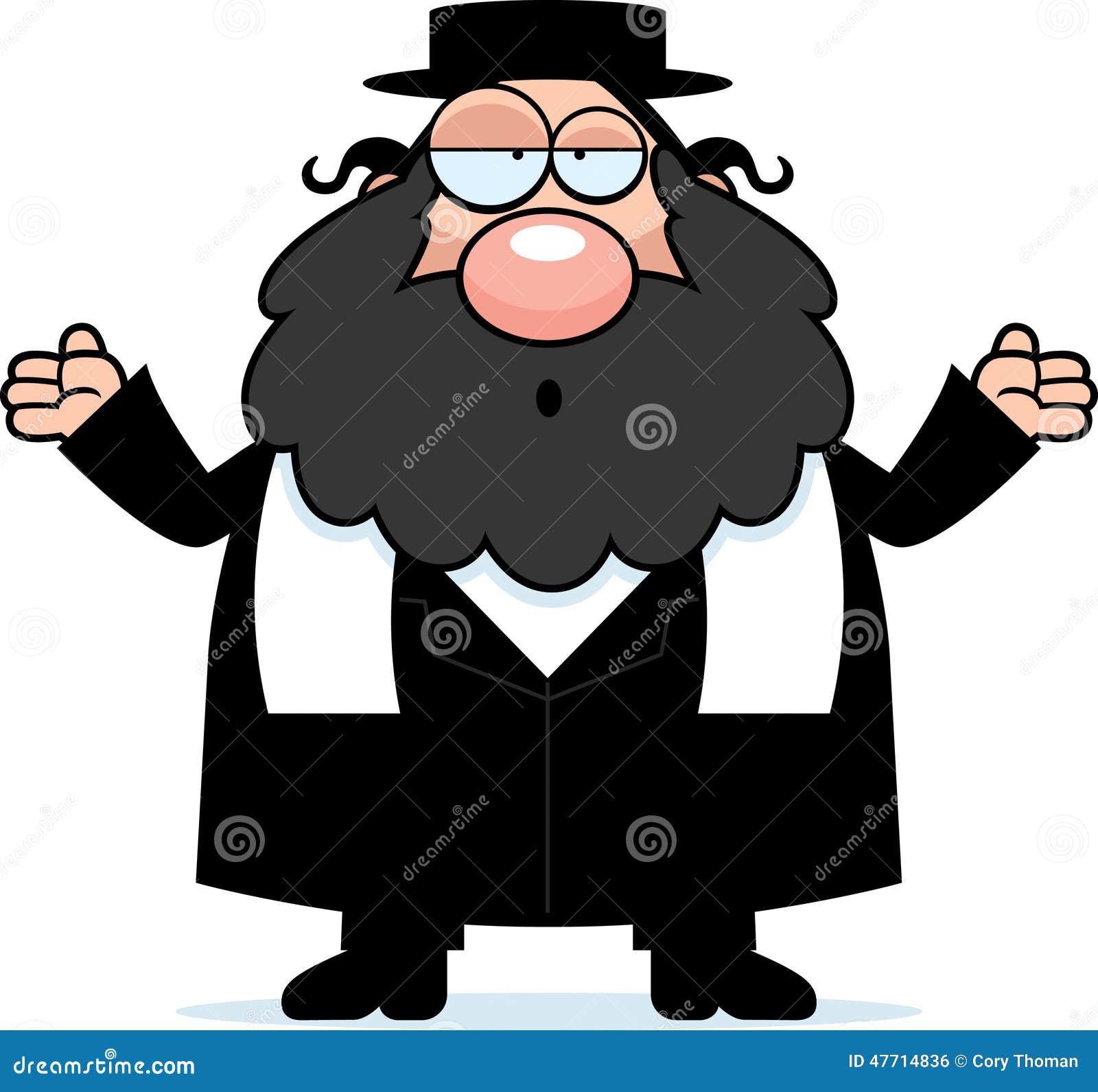 Confused Cartoon Rabbi stock vector. Illustration of cartoon - 47714836