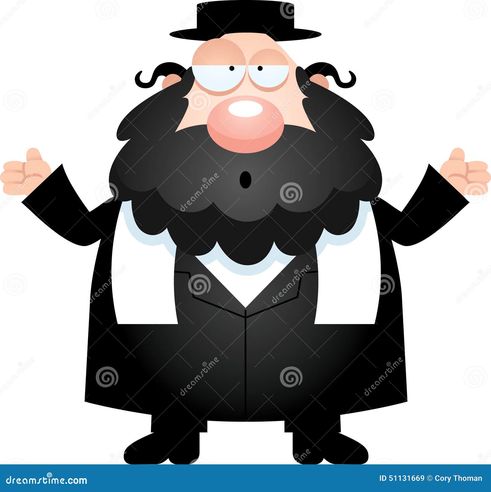 Confused Cartoon Rabbi stock vector. Illustration of person - 51131669