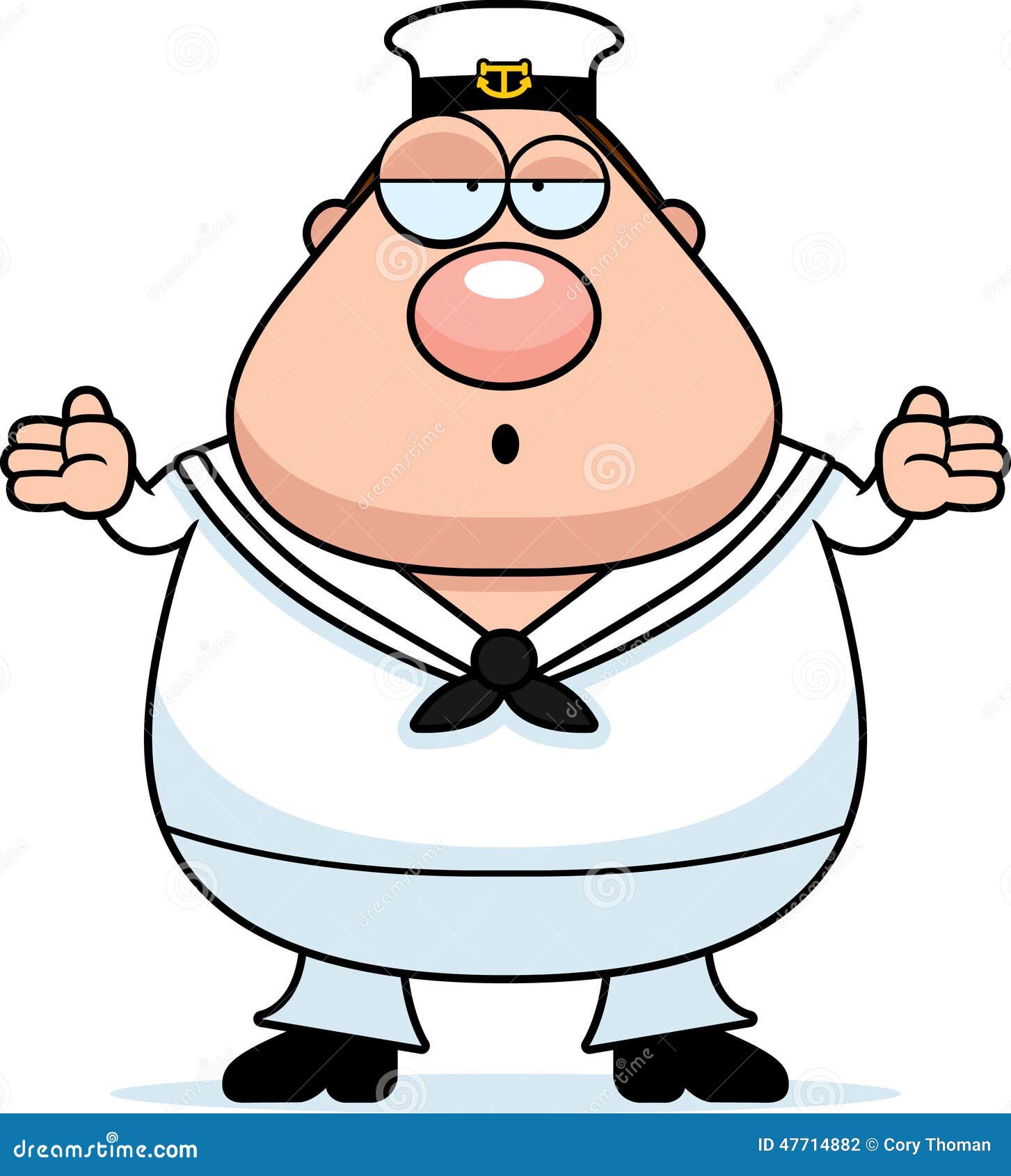 Confused Cartoon Sailor stock vector. Illustration of vector - 47714882