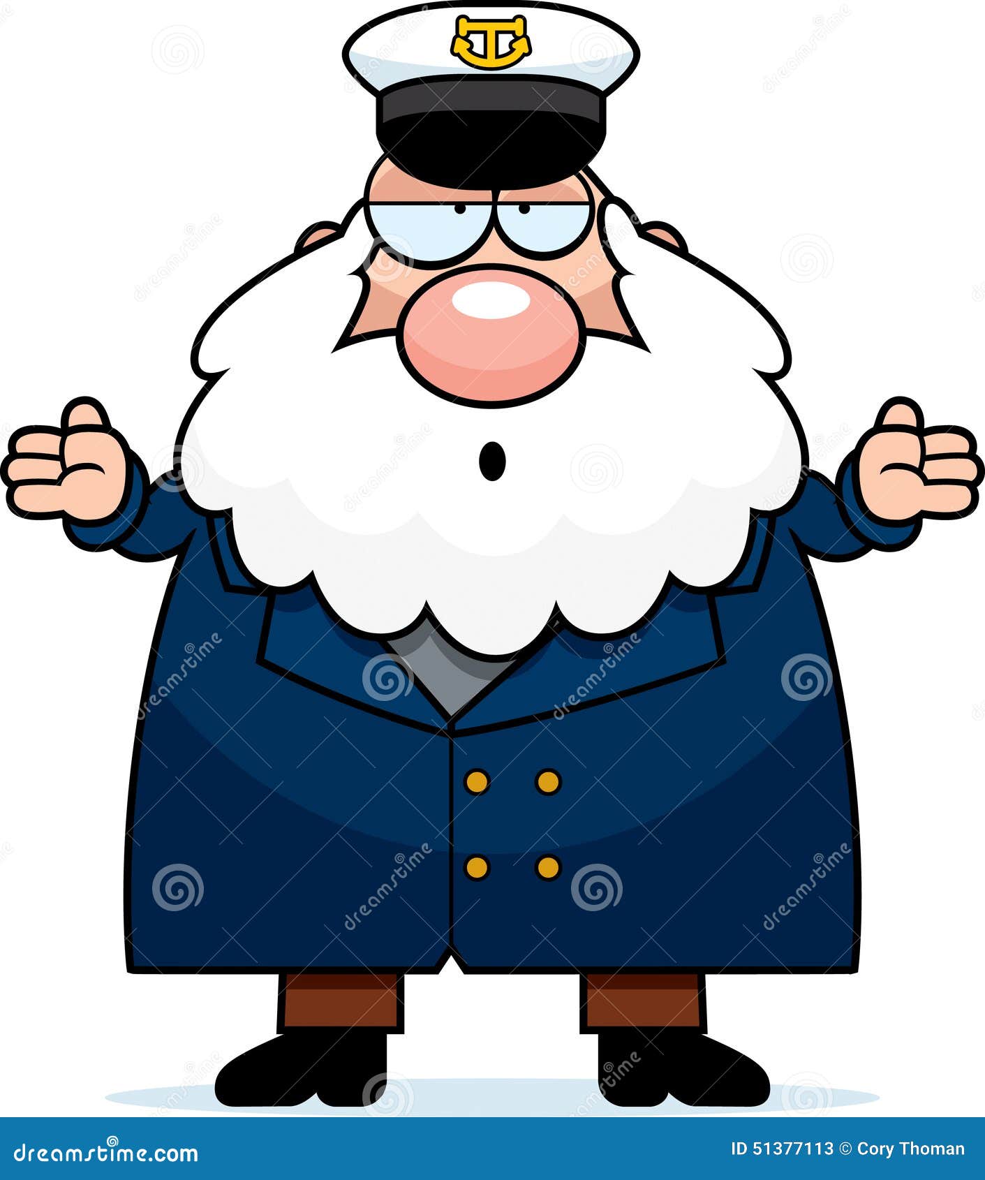 Confused Cartoon Sea Captain Stock Vector - Illustration of dumb, coat ...