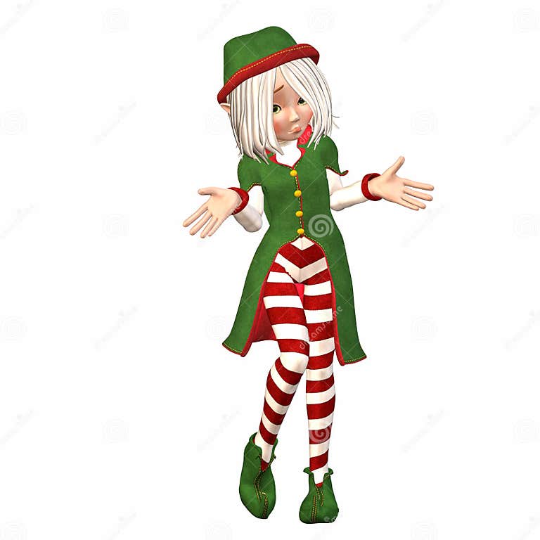 Confused Christmas Elf stock illustration. Illustration of ears - 11043518