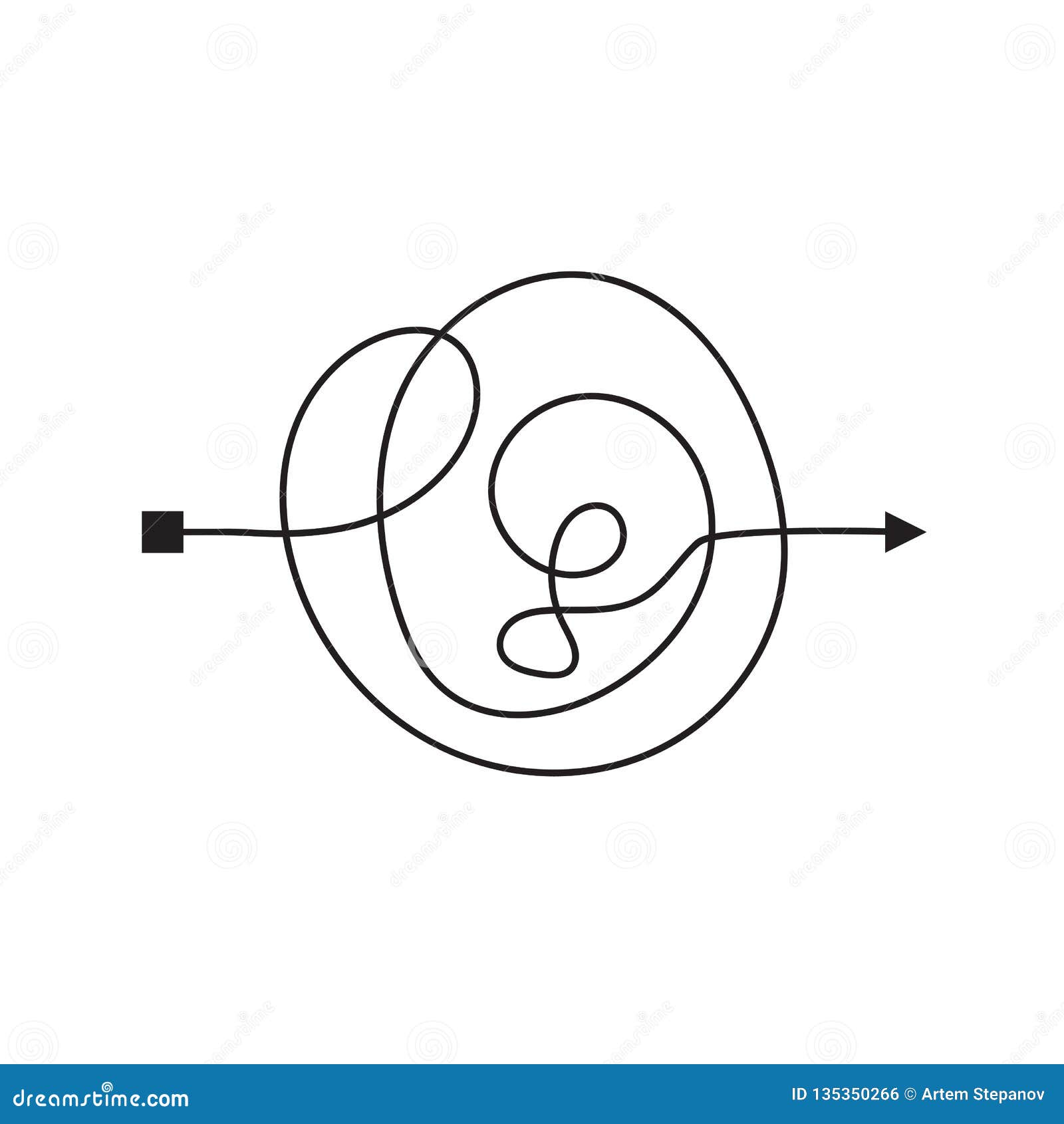 Confused Complicated Way As Chaos or Problem Concept Illustration Stock ...