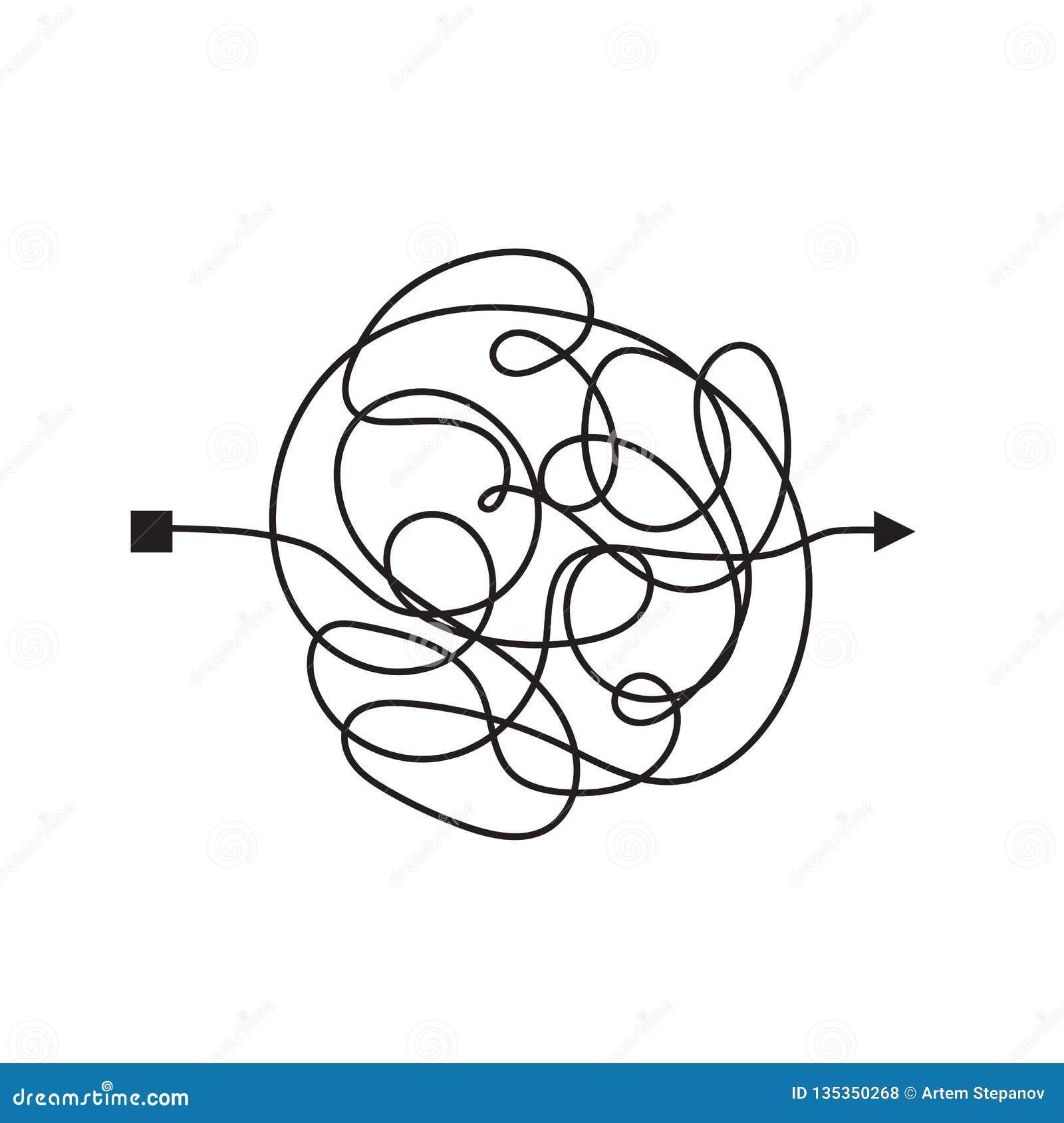 Confused Complicated Way As Chaos or Problem Concept Illustration Stock ...
