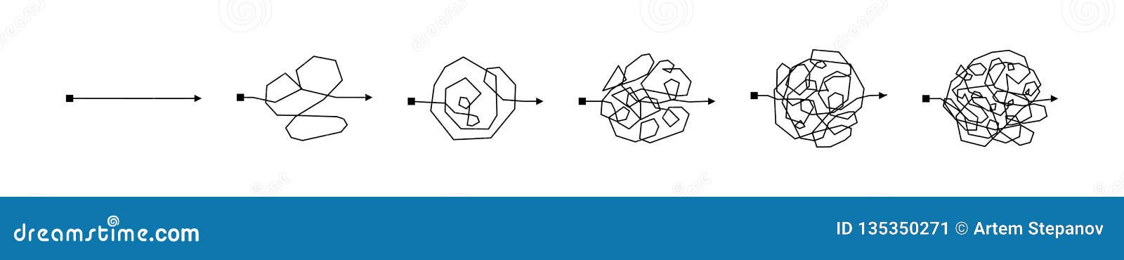 Confused Complicated Way As Chaos or Problem Concept Illustration Stock ...