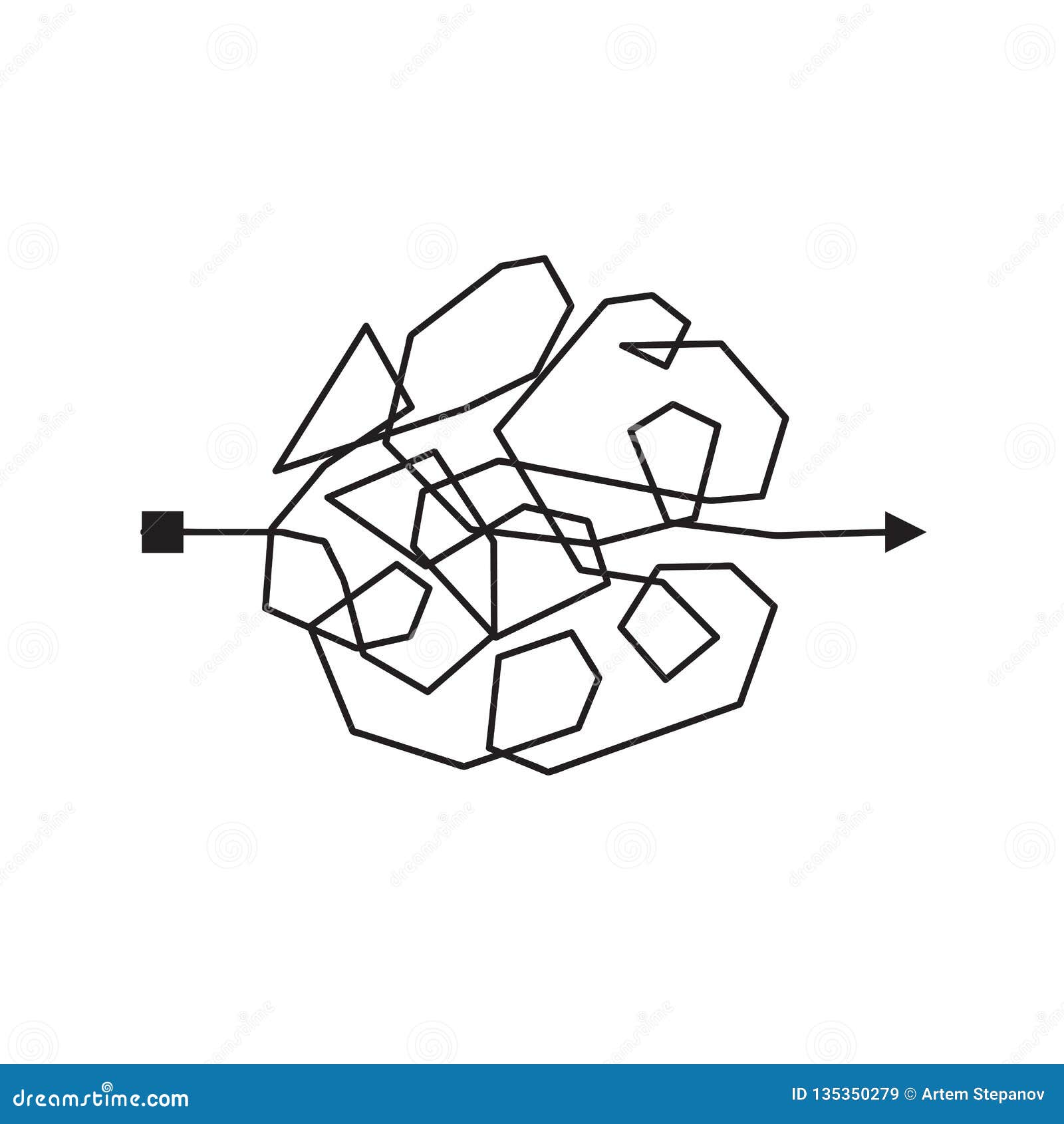 Confused Complicated Way As Chaos or Problem Concept Illustration Stock ...