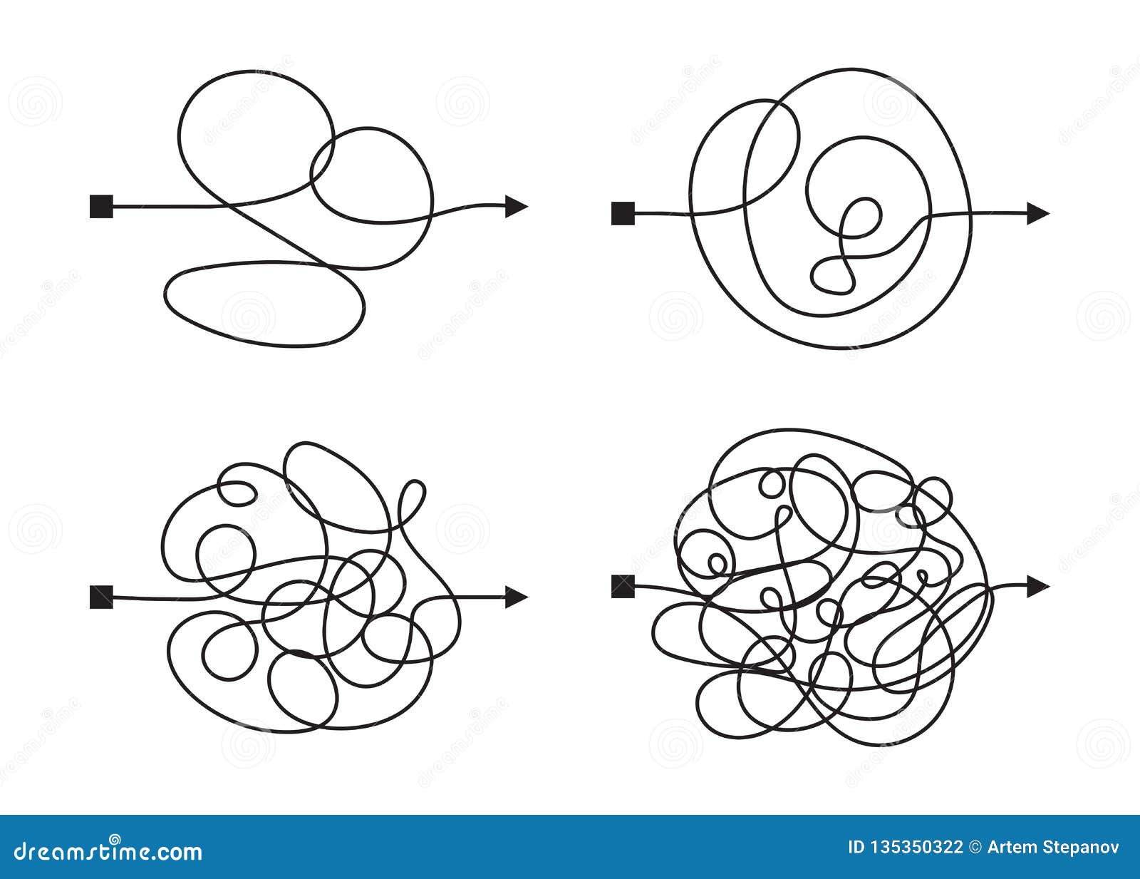 Confused Complicated Way As Chaos or Problem Concept Illustration Stock ...