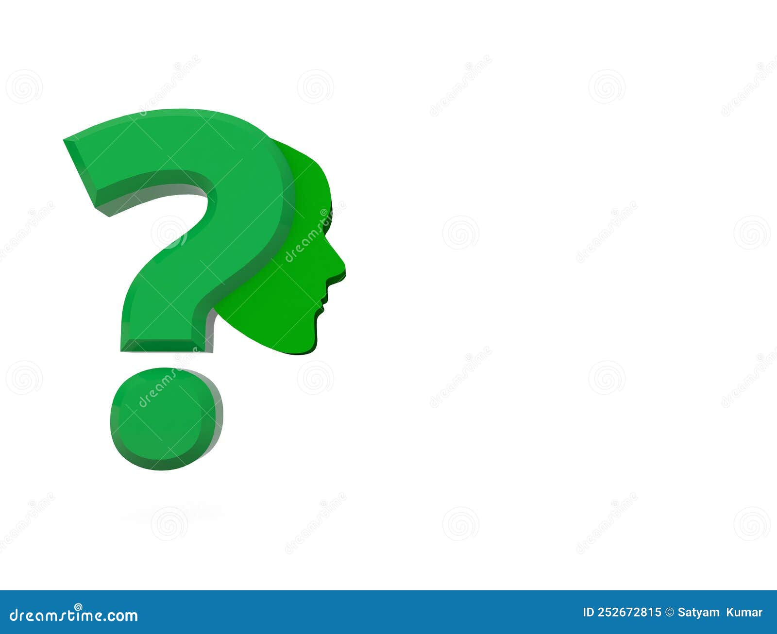 Confused Concept Green Question Mark with Human Face Icon Stock ...