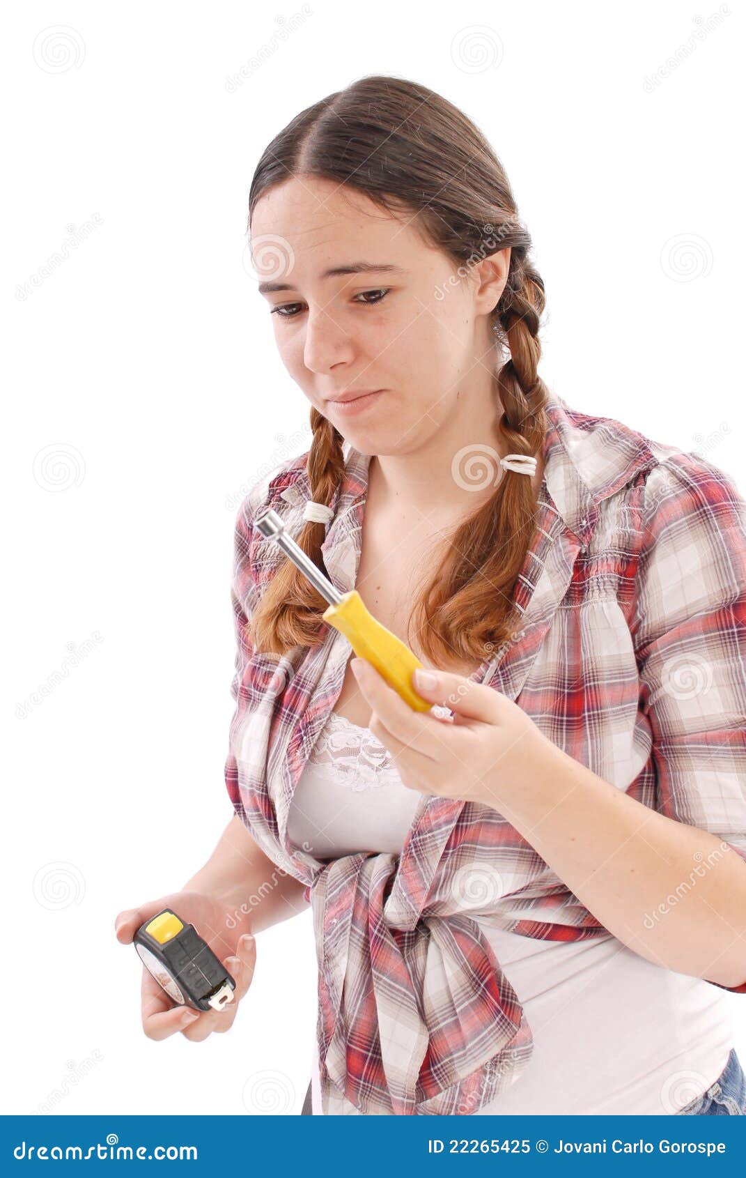 Confused Construction Girl stock image. Image of caucasian - 22265425