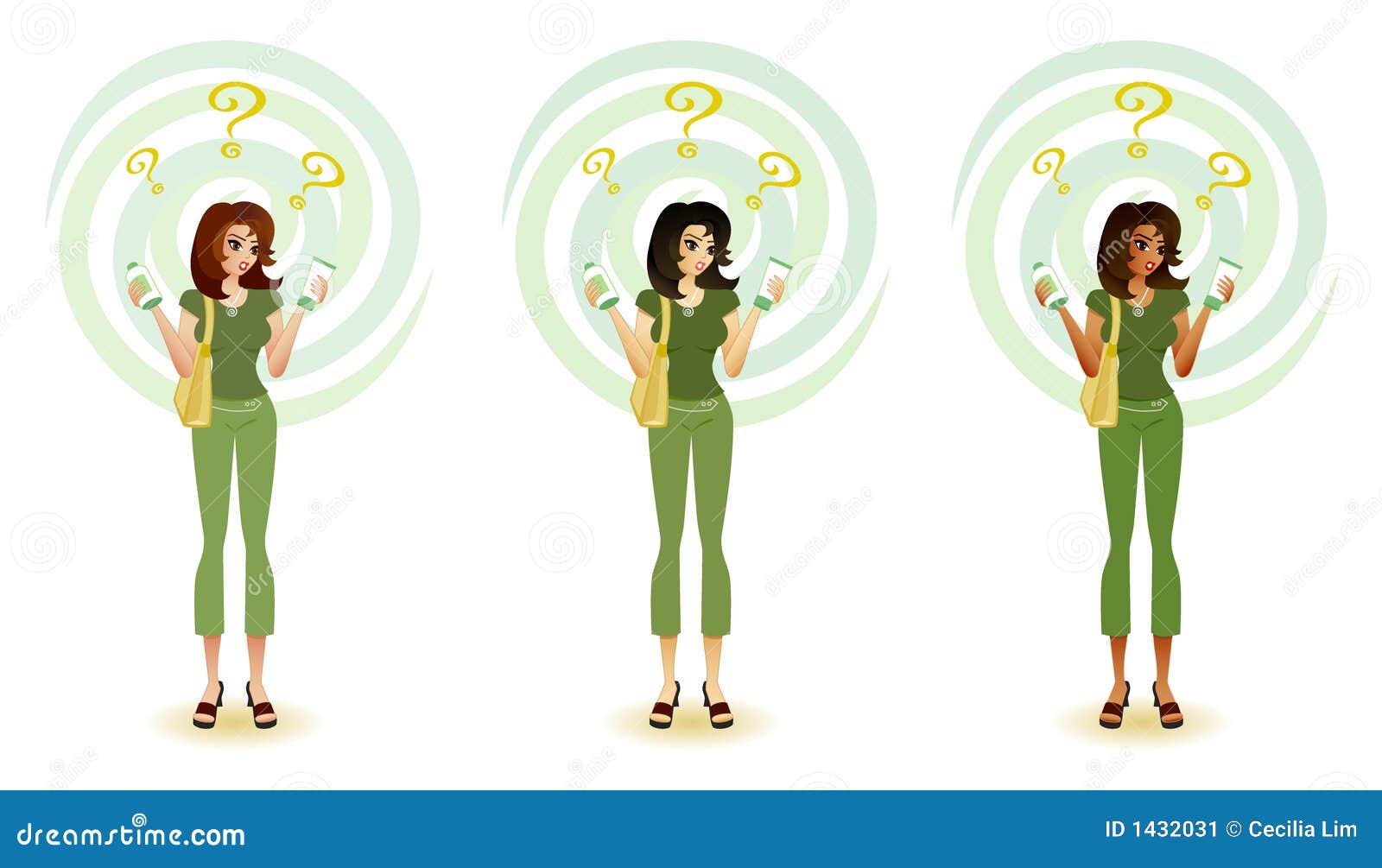 Confused Consumers stock vector. Illustration of consumer - 1432031