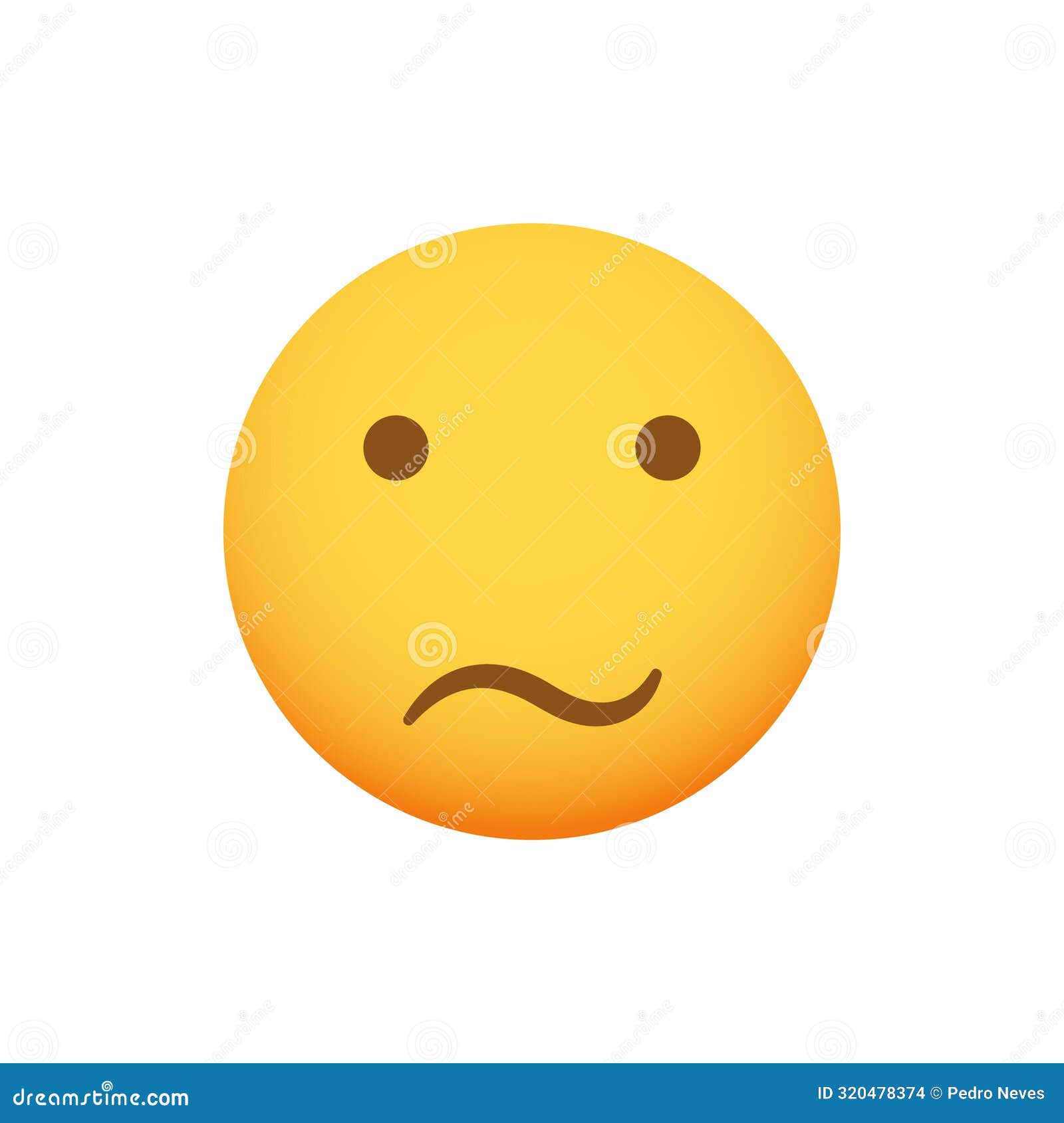 Confused And Disoriented Emoticon. Vector Emoji Smiley Icon ...
