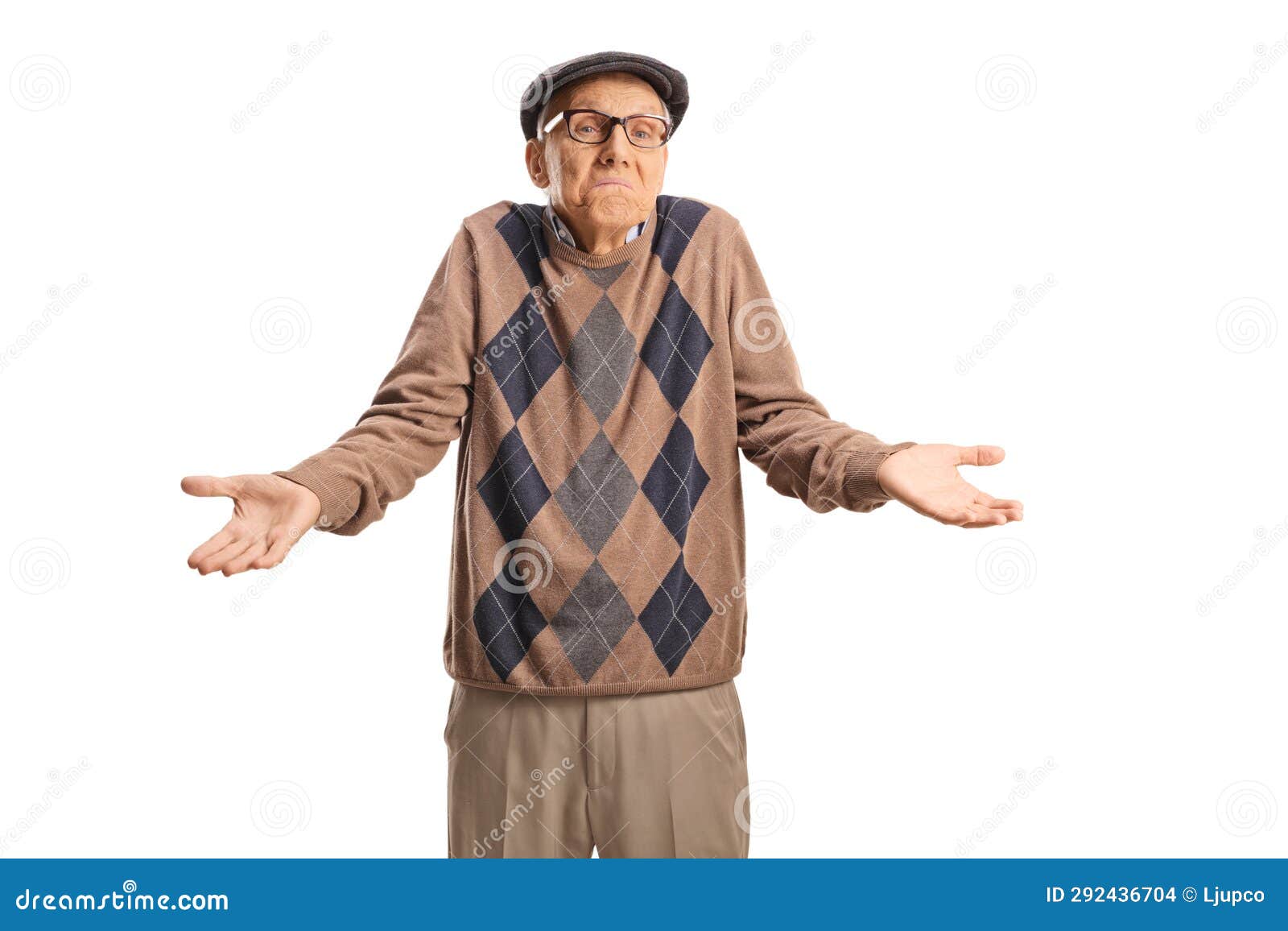 Confused Elderly Man Asking Stock Photo - Image of loss, glasses: 292436704