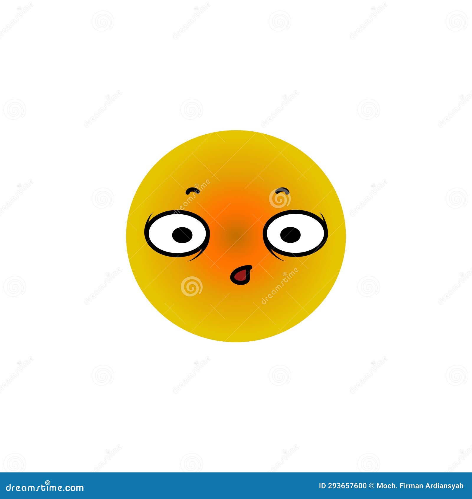 One Confused Emoticon Isolated on White Background Stock Vector ...