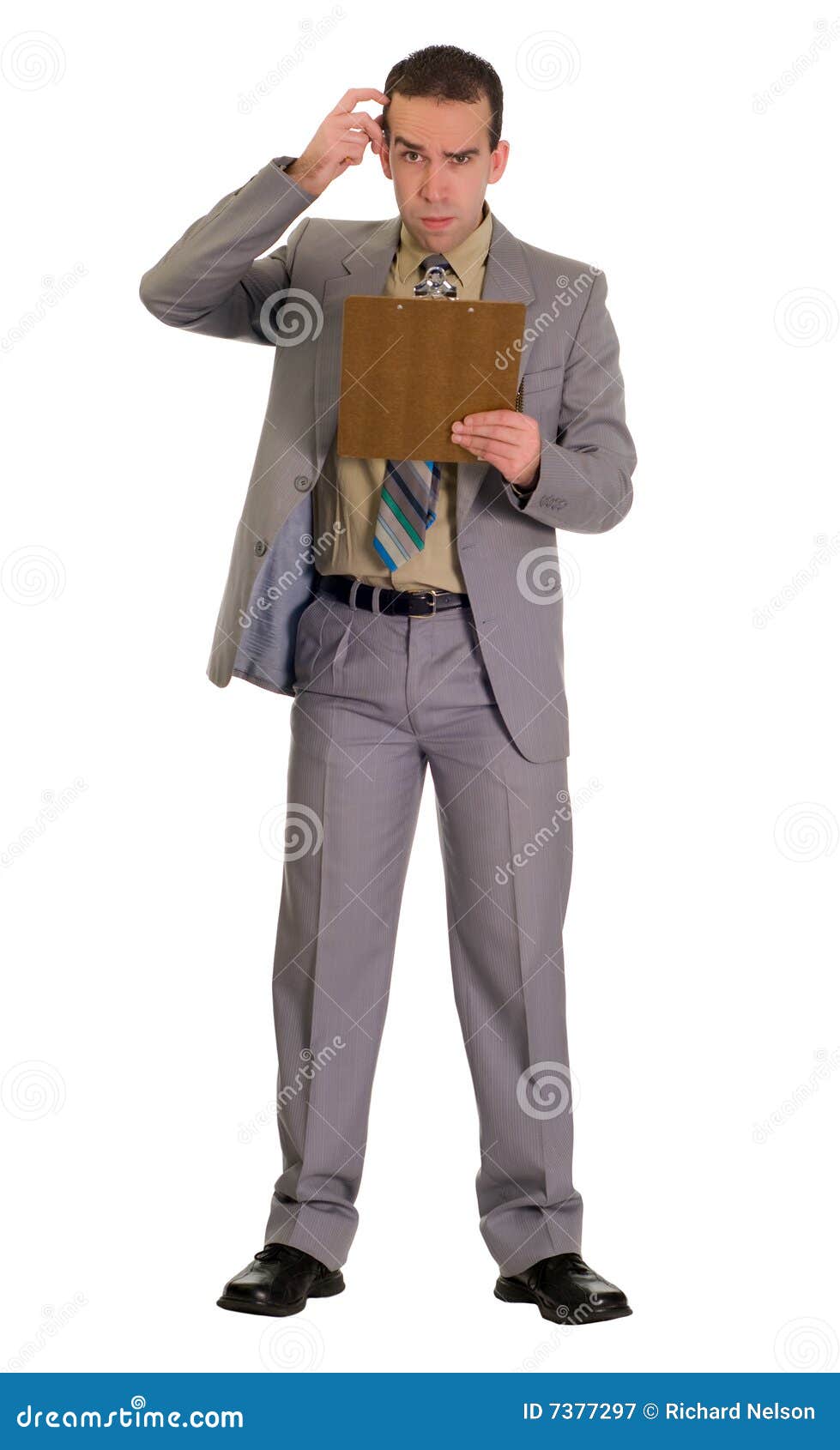 Confused Employee stock image. Image of professional, checklist - 7377297