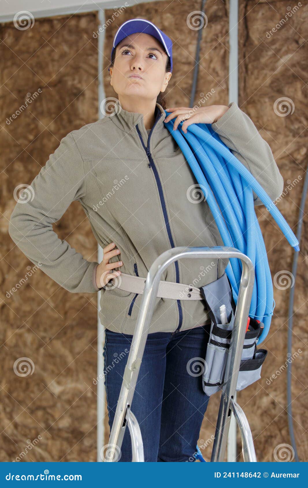 Confused Engineer Checking Pipes Indoors Stock Photo - Image of ...