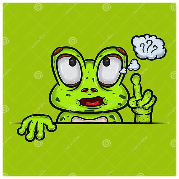 Confused Face Expression with Frog Cartoon. Stock Vector - Illustration ...