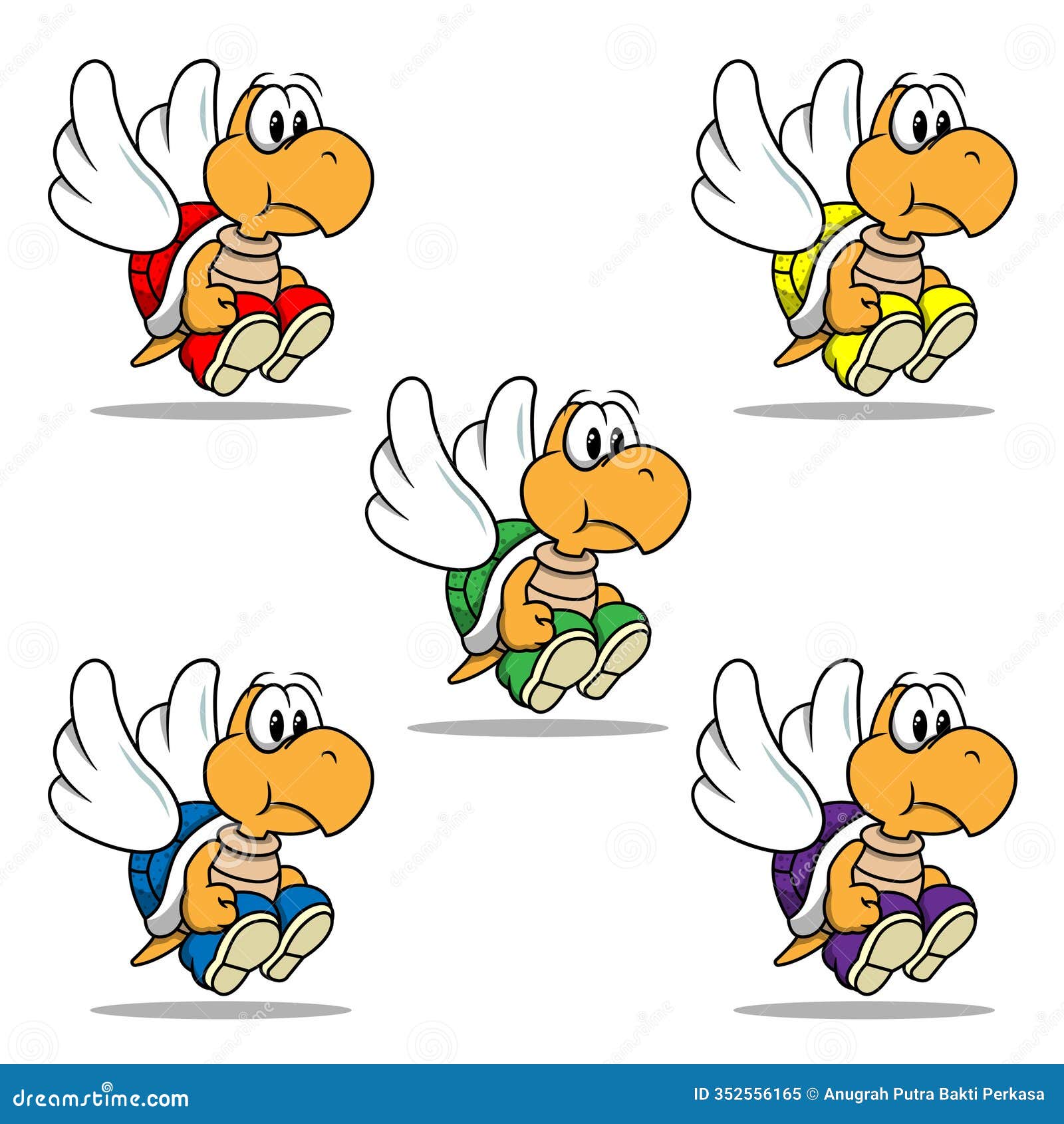 Confused Flying Enemy Turtle Collection Stock Illustration ...