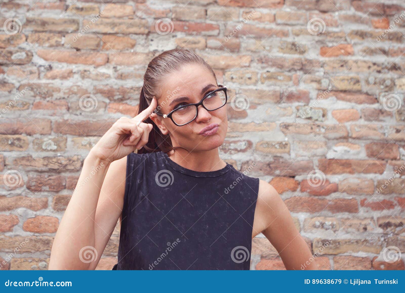 Confused Girl Expressing Suspicion Stock Image - Image of cool, face ...