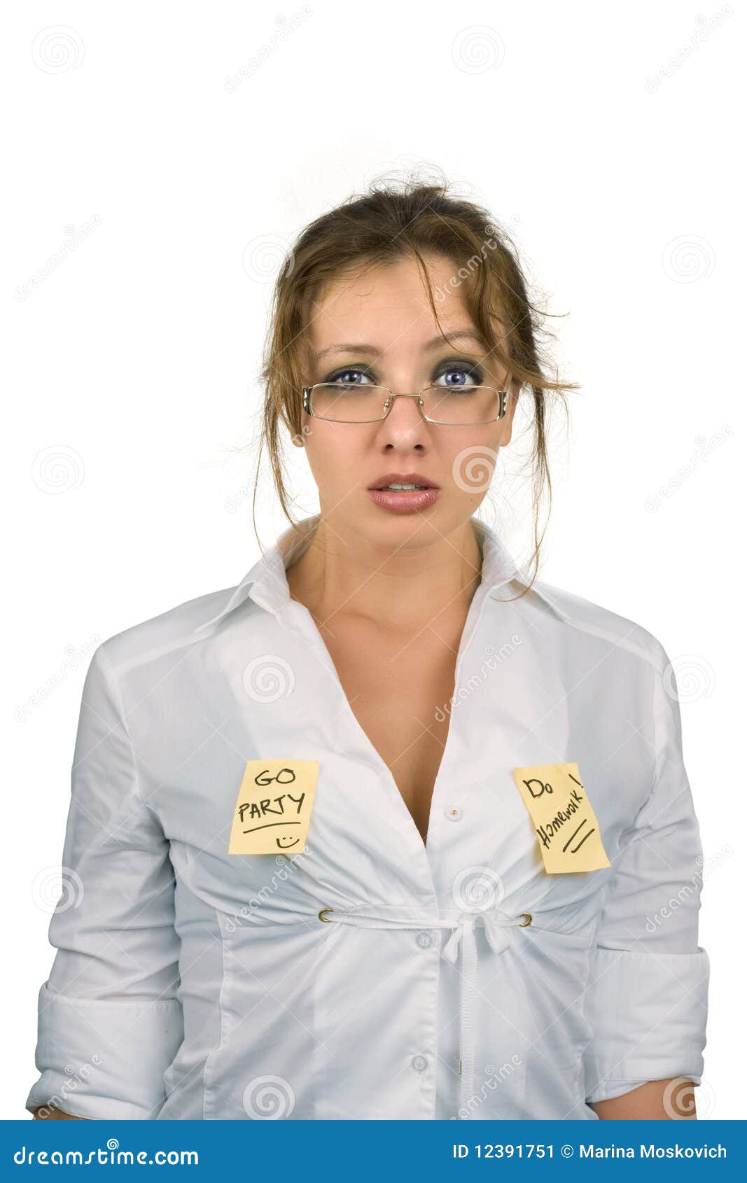 Confused girl student stock image. Image of girl, sheet - 12391751