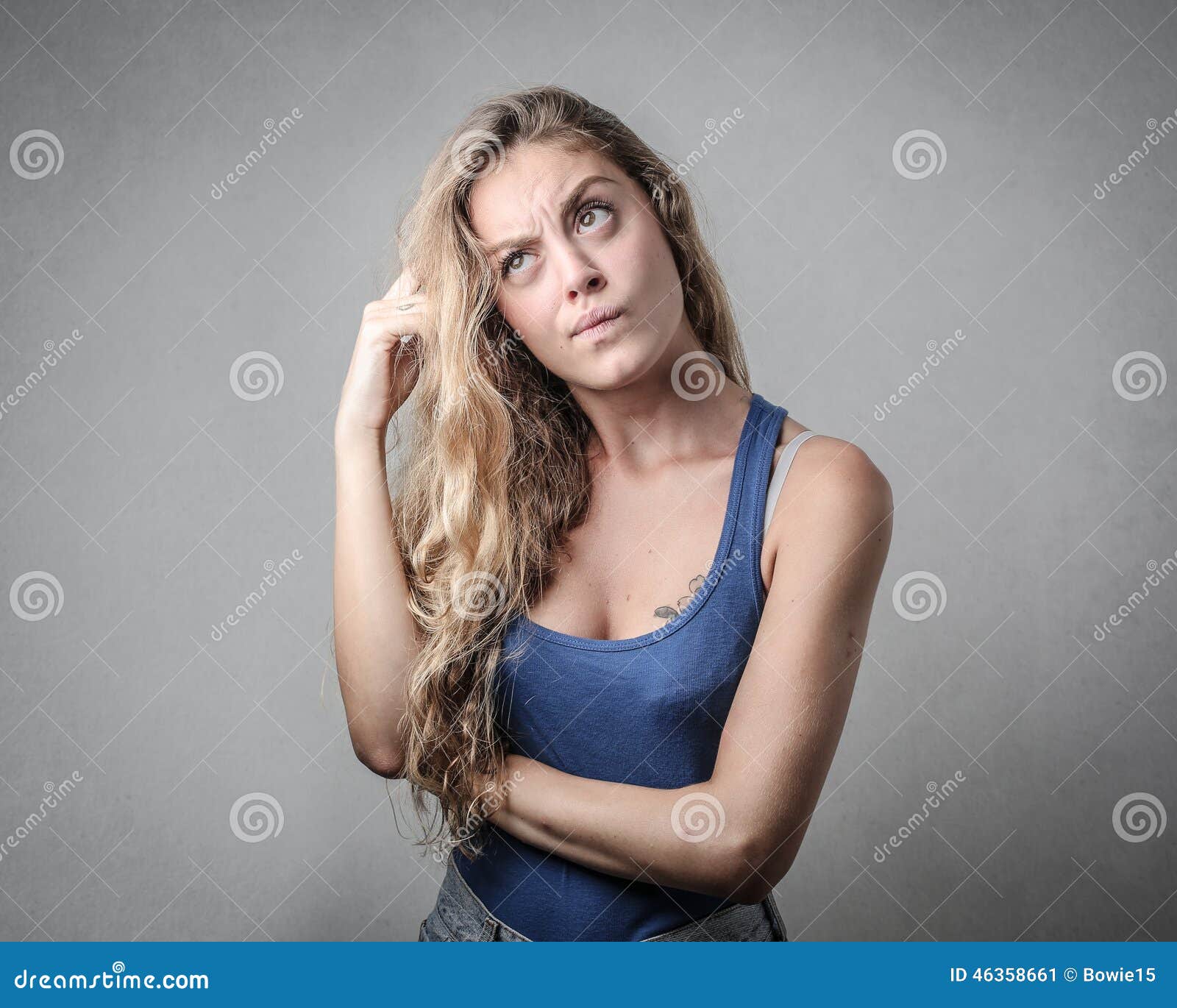 Confused girl stock image. Image of pretty, uncertain - 46358661