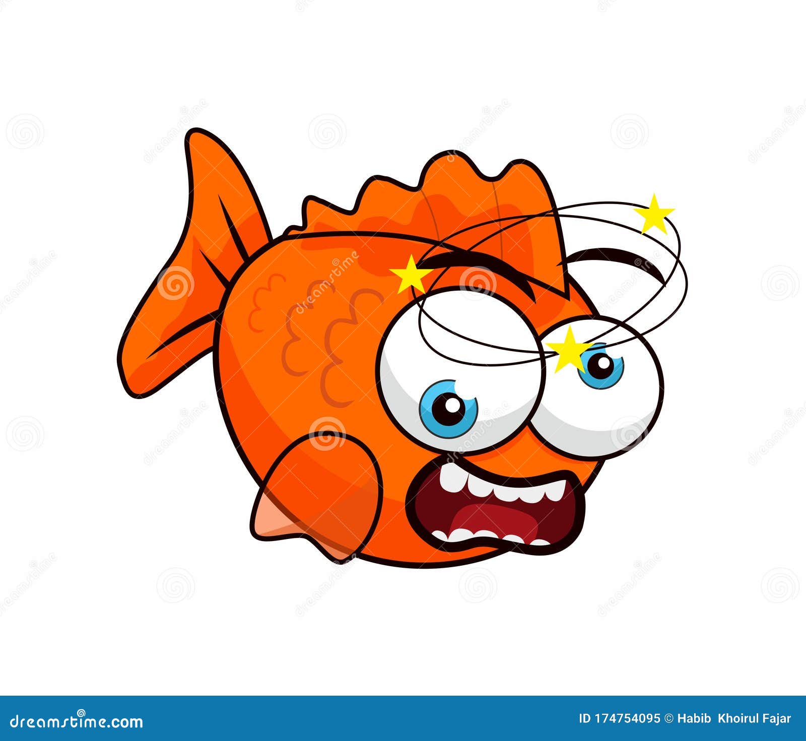 Confused Golden Fish stock vector. Illustration of laught - 174754095